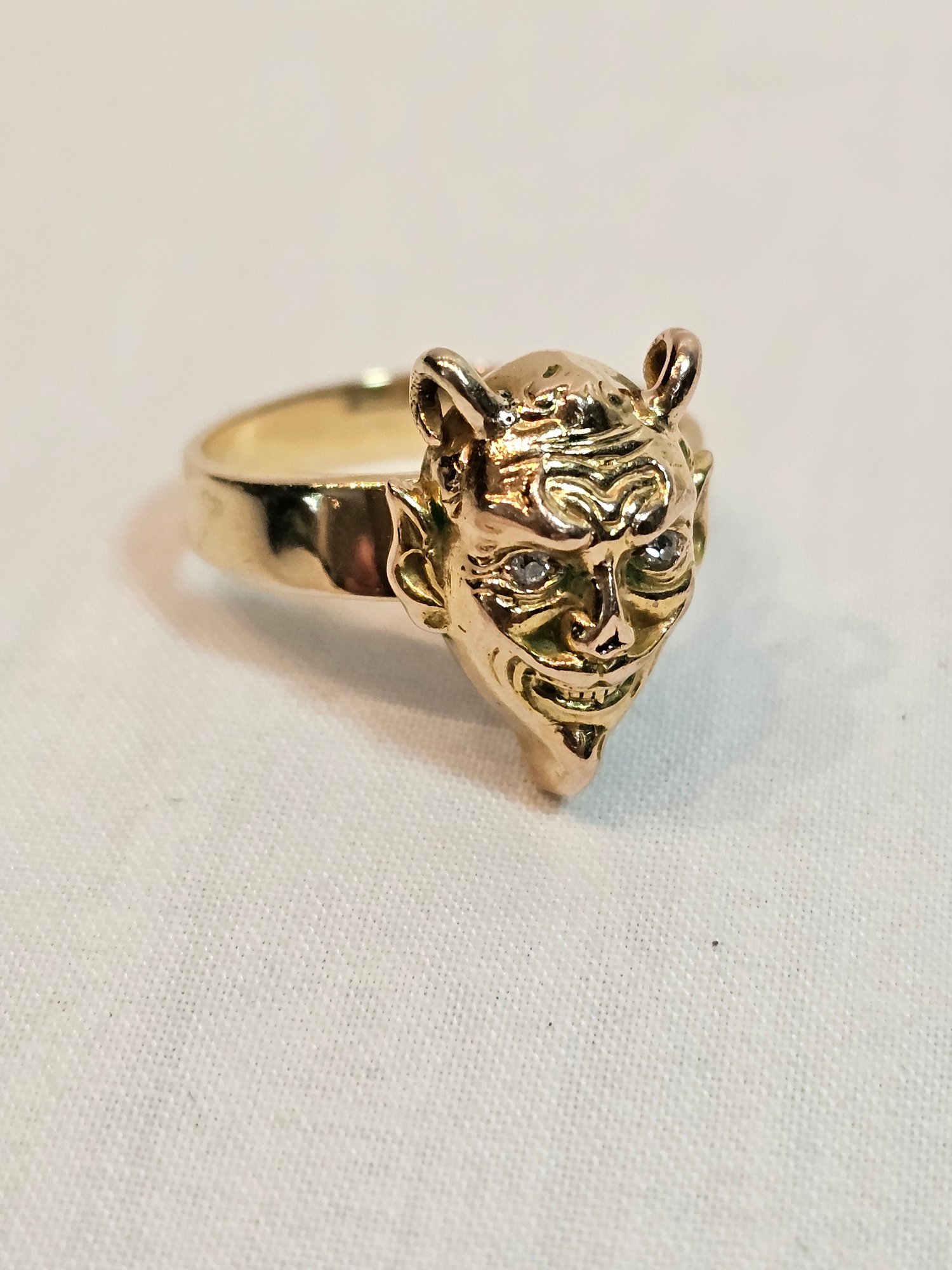 14k Gold With Diamonds Devils Ring #10726 | Auctionninja.com