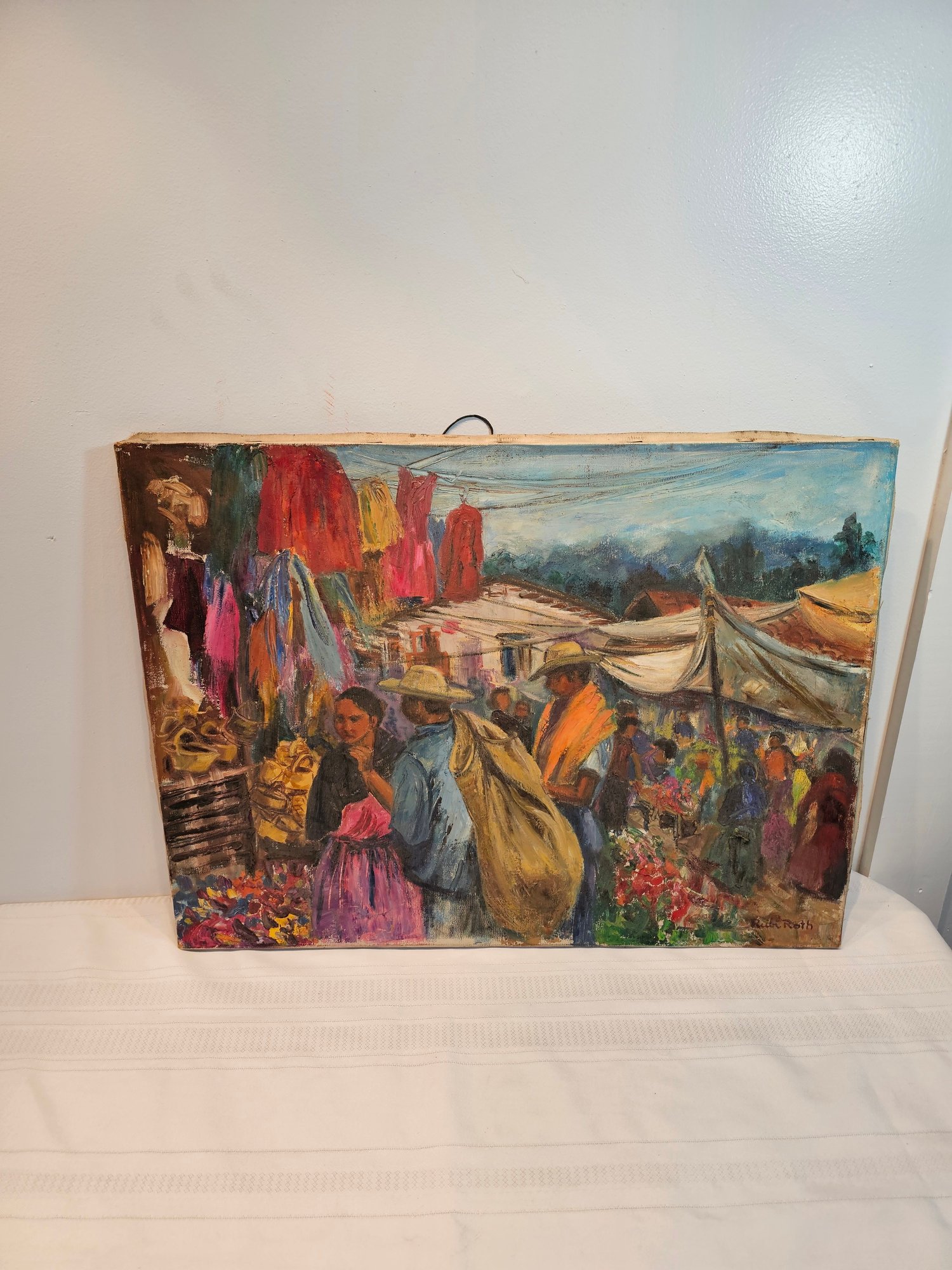 Shopping At The Bazaar Oil Painting On Canvas Signed Ruth Roth #11141 ...