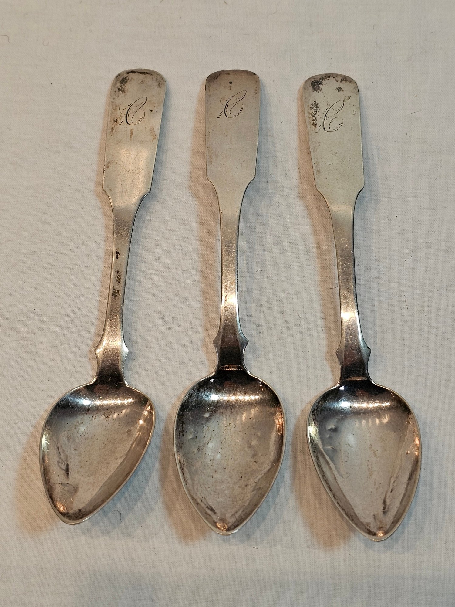 Coin Silver Spoons With C Monogram #11603 | Auctionninja.com