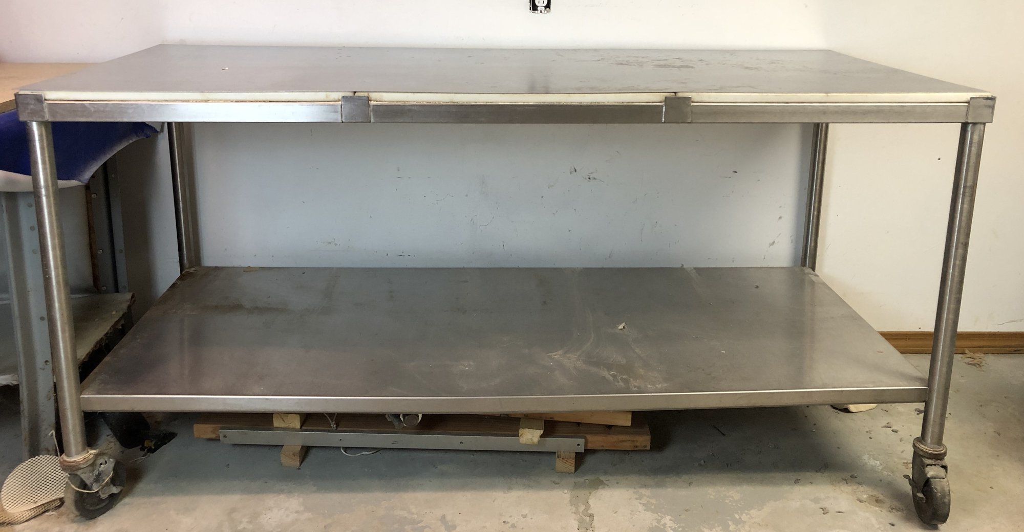 Large Rolling Stainless Kitchen Utility Table #24294 | Auctionninja.com