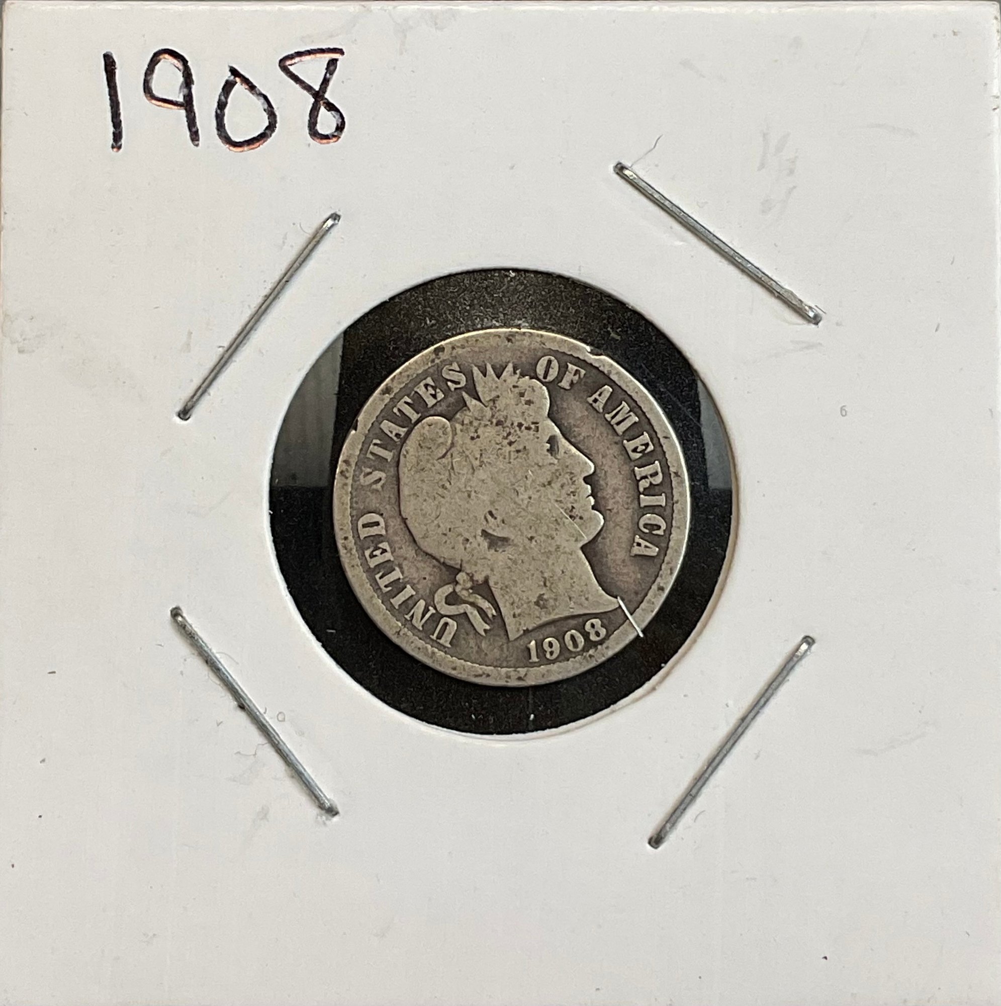 1908 Barber Dime #28918 | Auctionninja.com