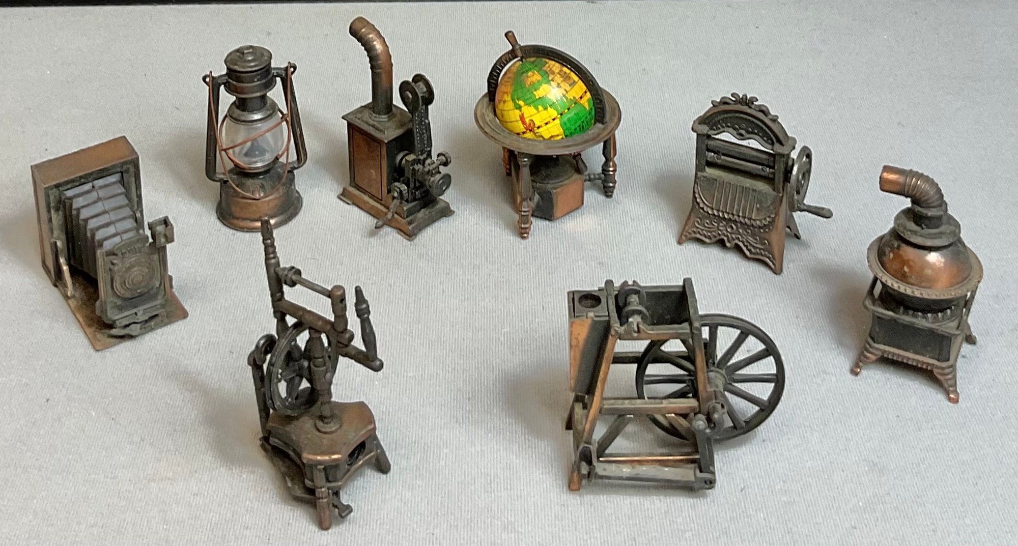 8pc Die Cast Pencil Sharpeners - Antique Theme #34811 | Auctionninja.com