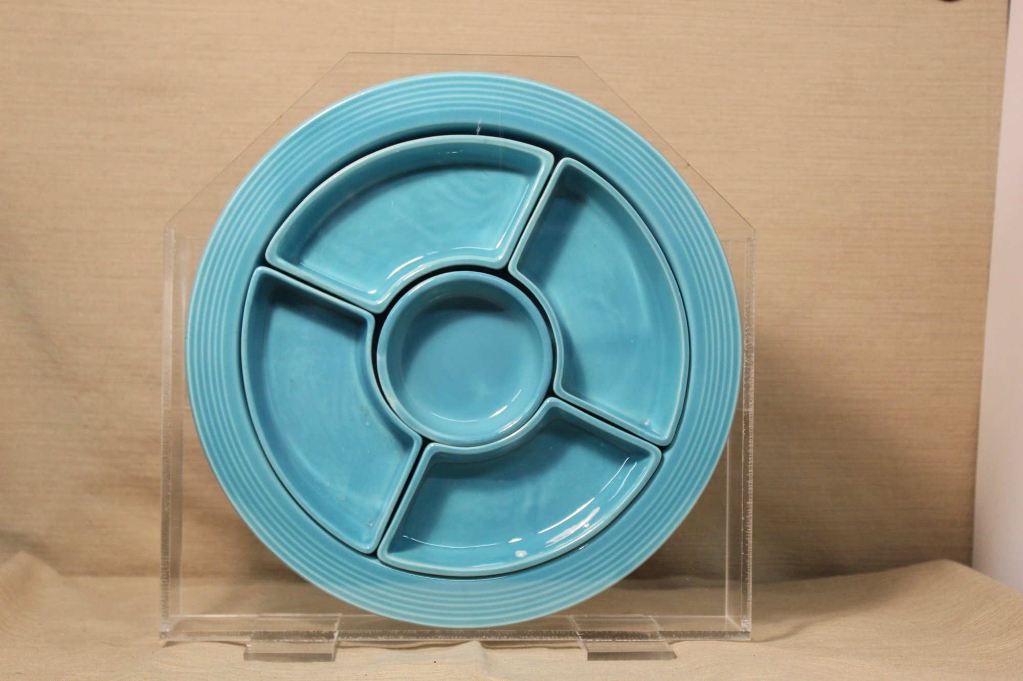Vintage Fiesta Relish Dish-Turquoise-All Original, 10.25" Round With ...