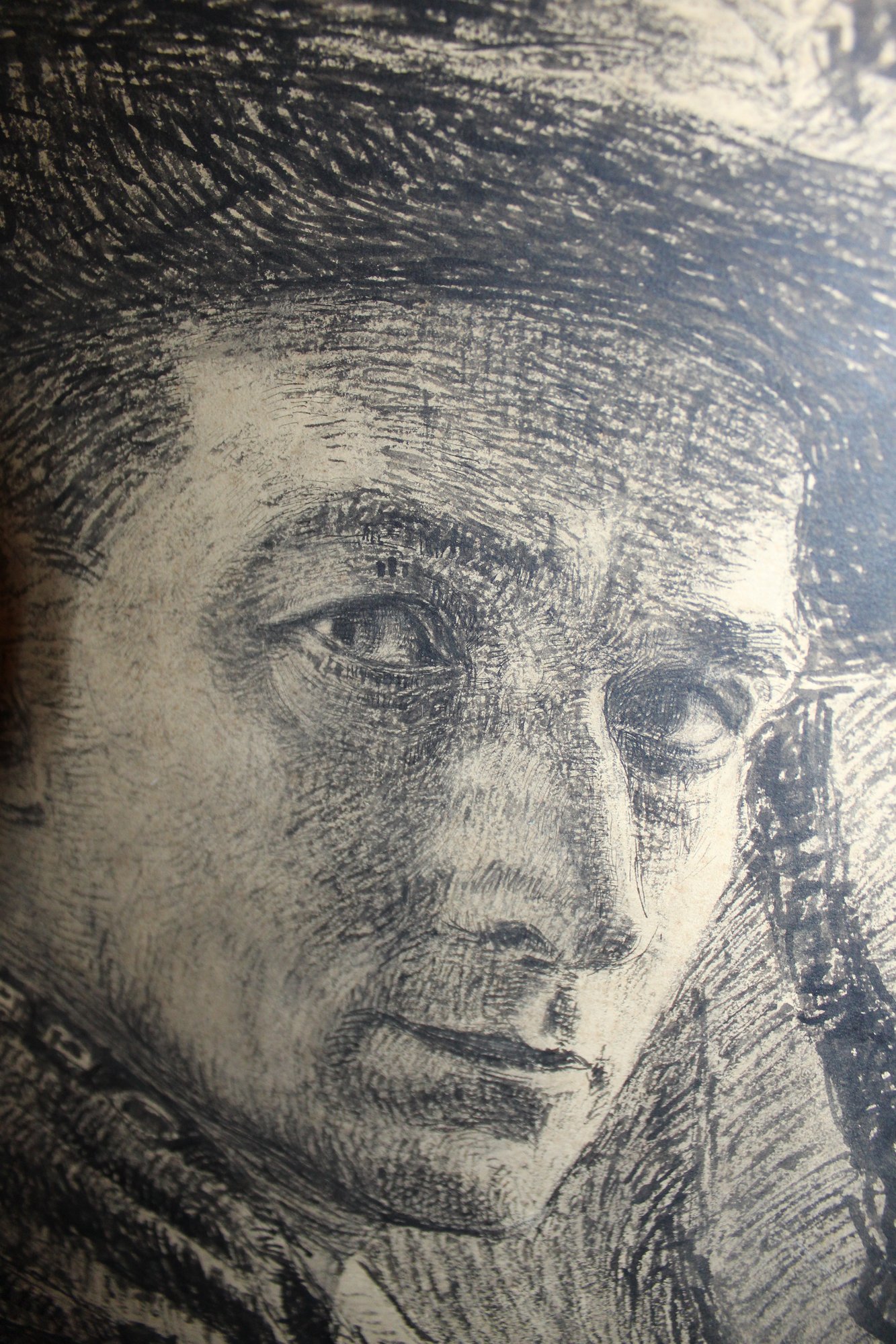 Early 20th Century Portrait Drawing Of Silent Film Western Star William ...