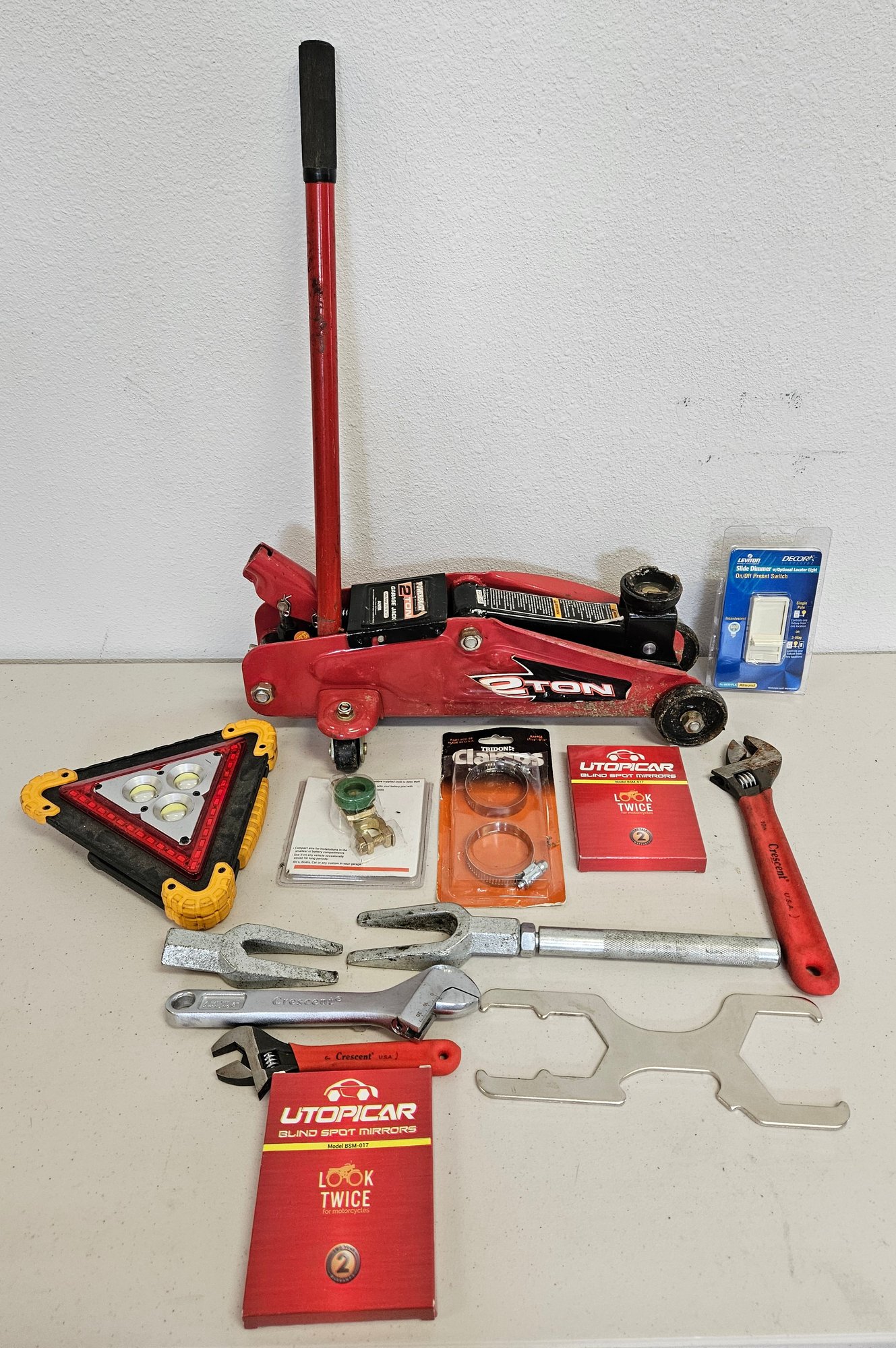 Powerbuilt 2 Ton Floor Jack And Misc Car Repair Tools Including Oil Pan ...