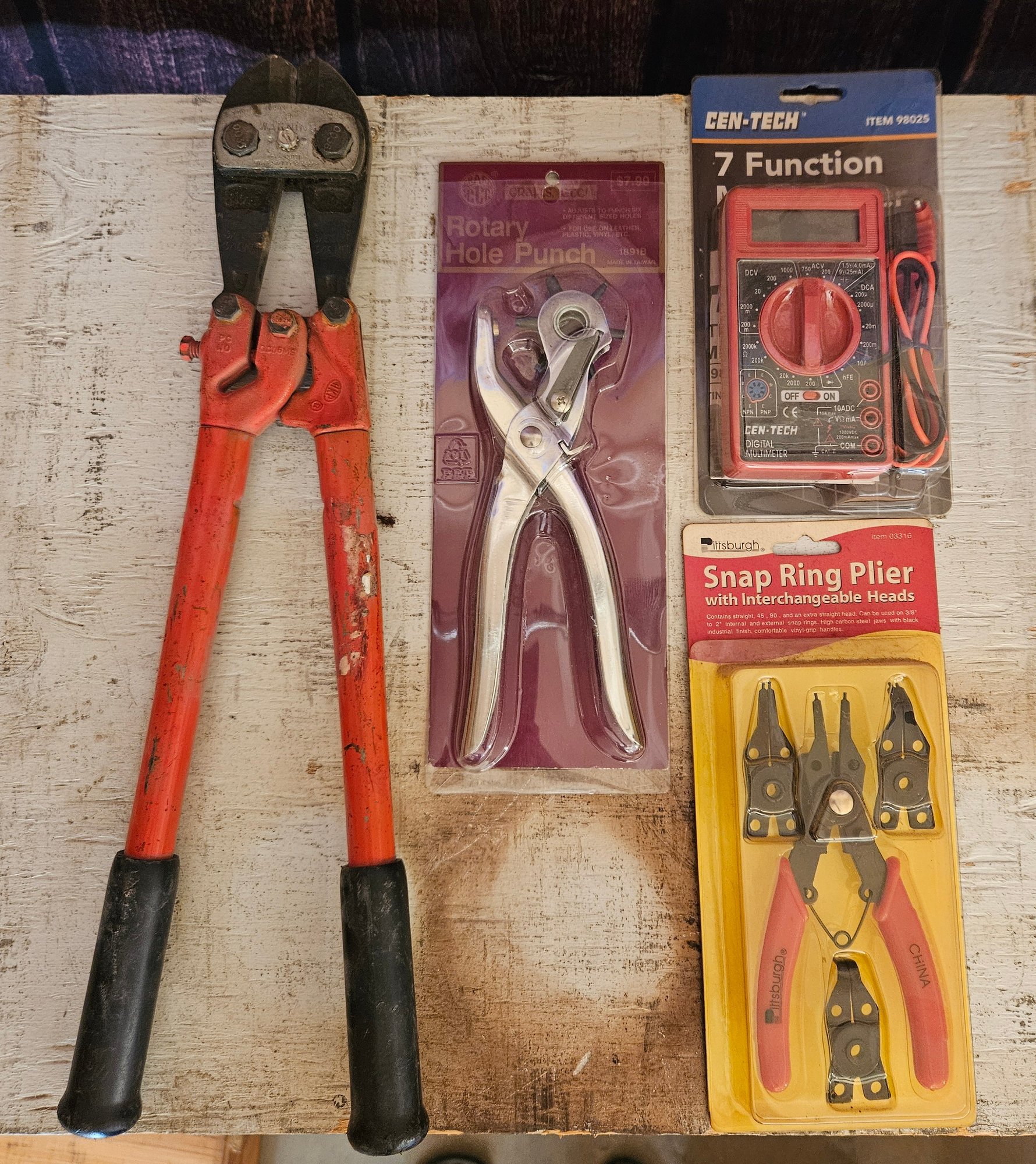 Rotary Hole Punch 7 Function Multi-tester, Snap Ring Plier And Bolt ...