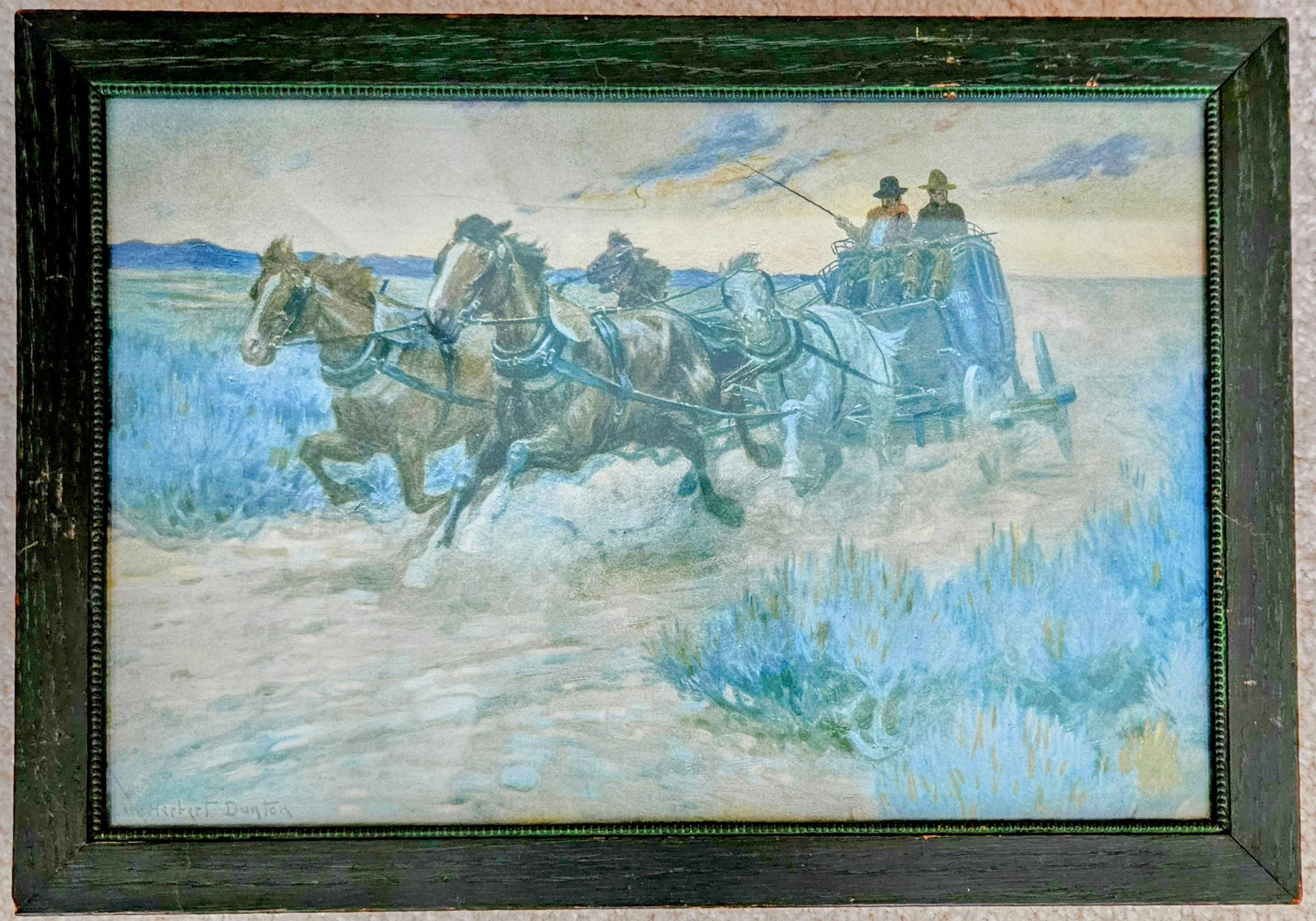 Antique Oil On Canvas Western Scene By W. Herbert Dunton Circa 1900's ...