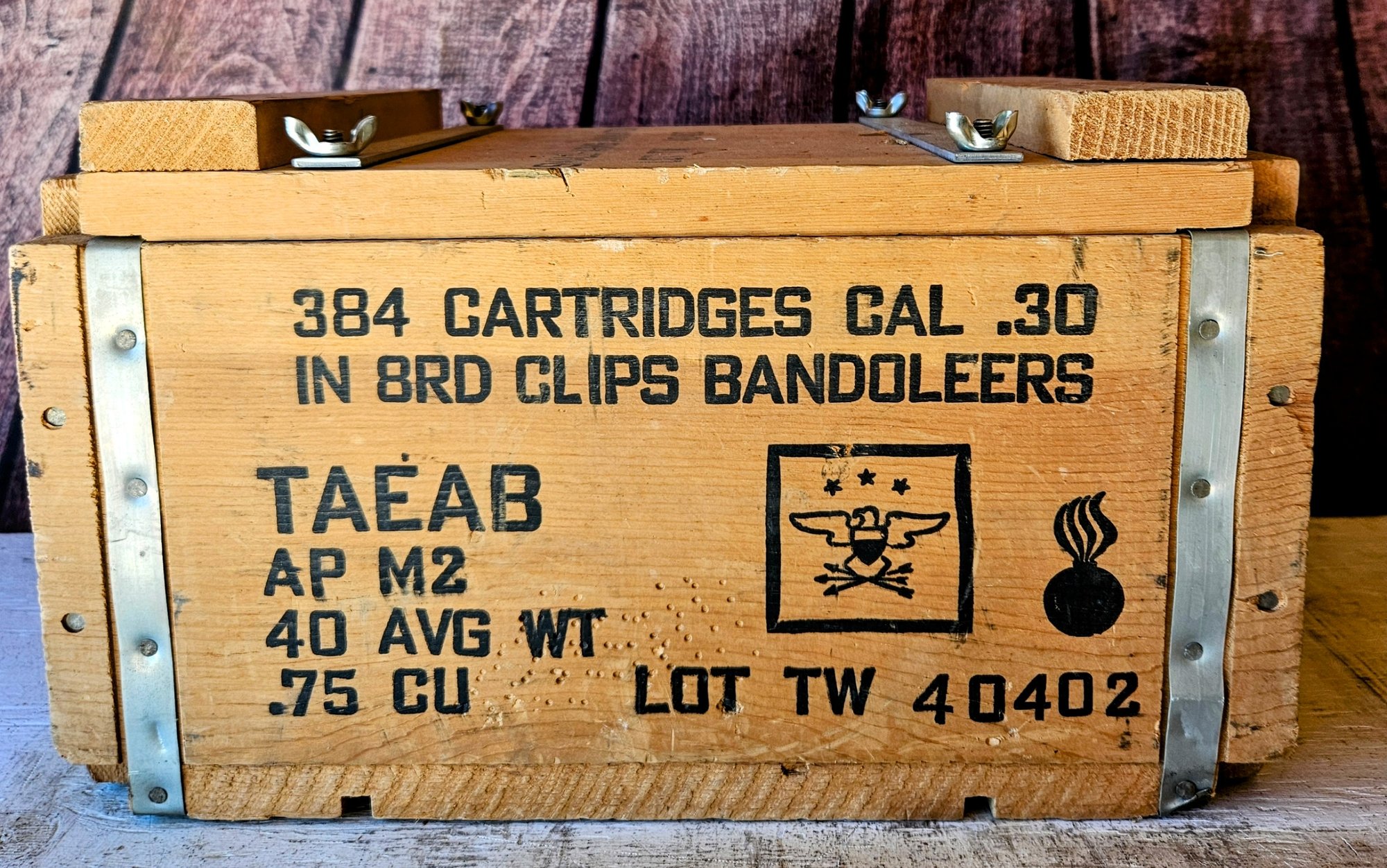WWII Small Arms Amo BOX #20962 | Auctionninja.com