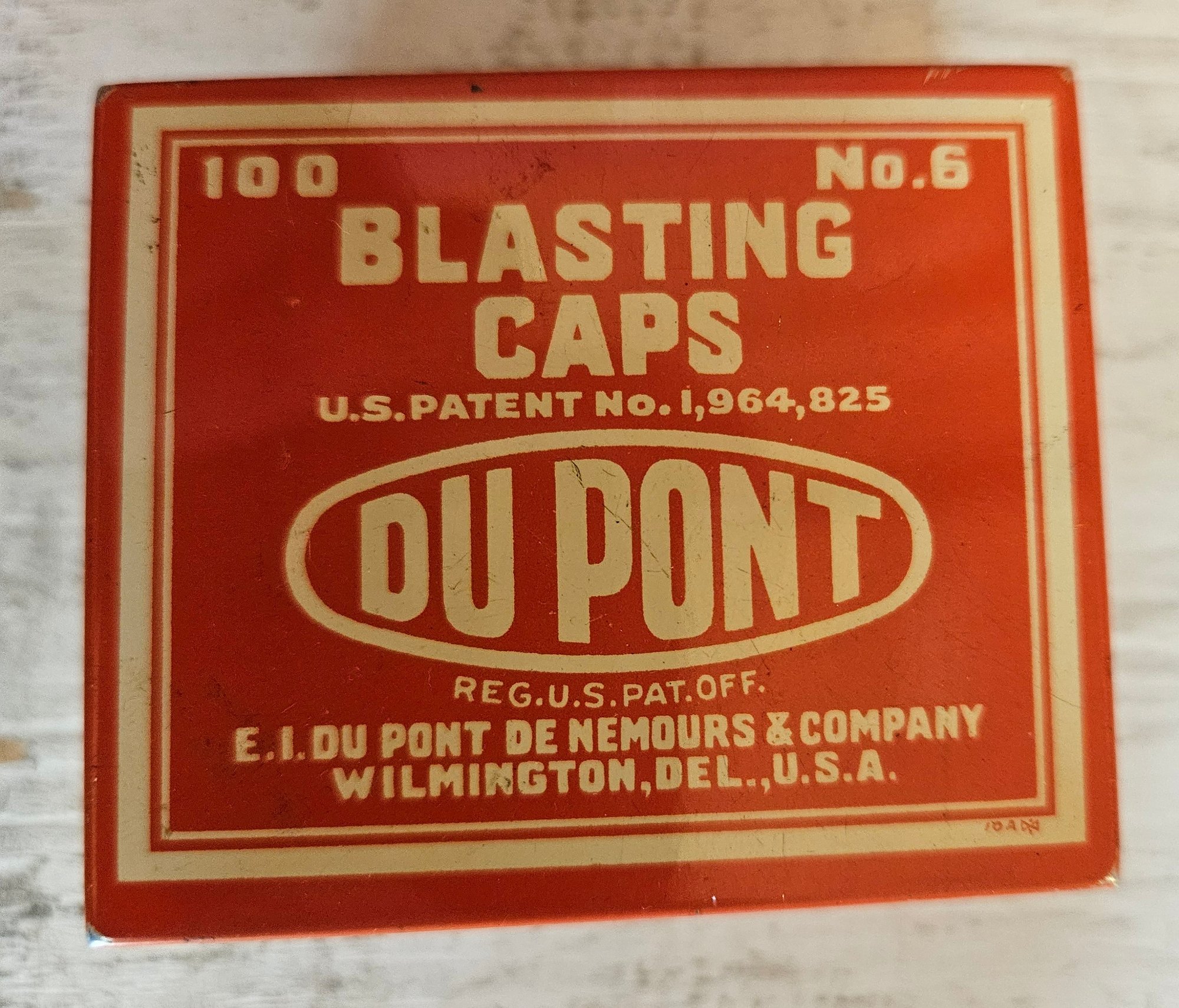 Vintage Wooden Dupont Explosives Box W/ Dupont Blasting Tins And ...