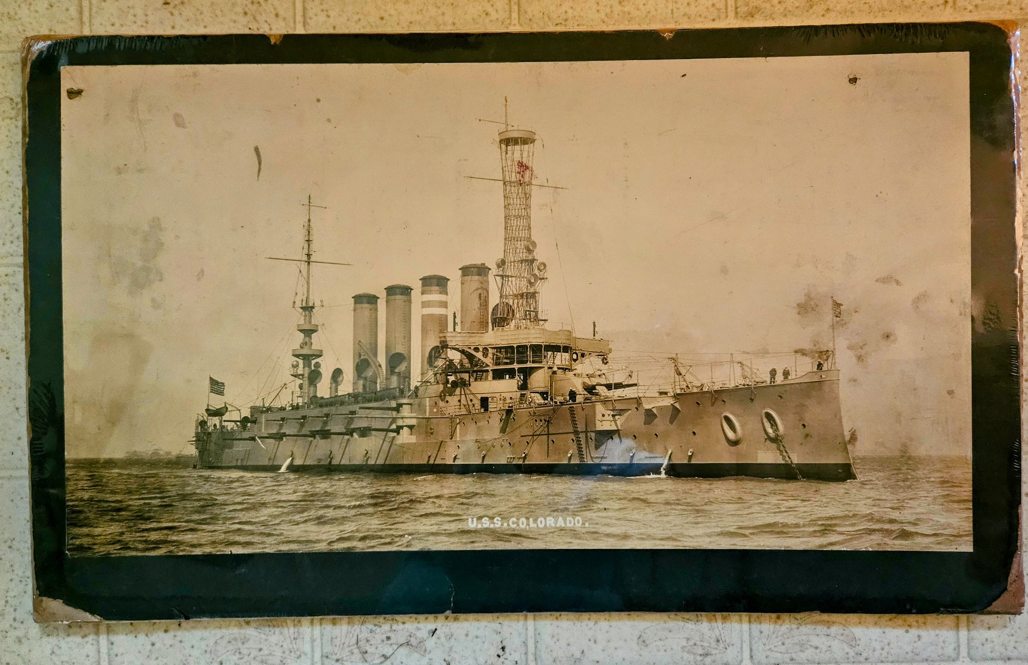 Vintage U.S.S. Colorado Ship With No Frame #21836 | Auctionninja.com