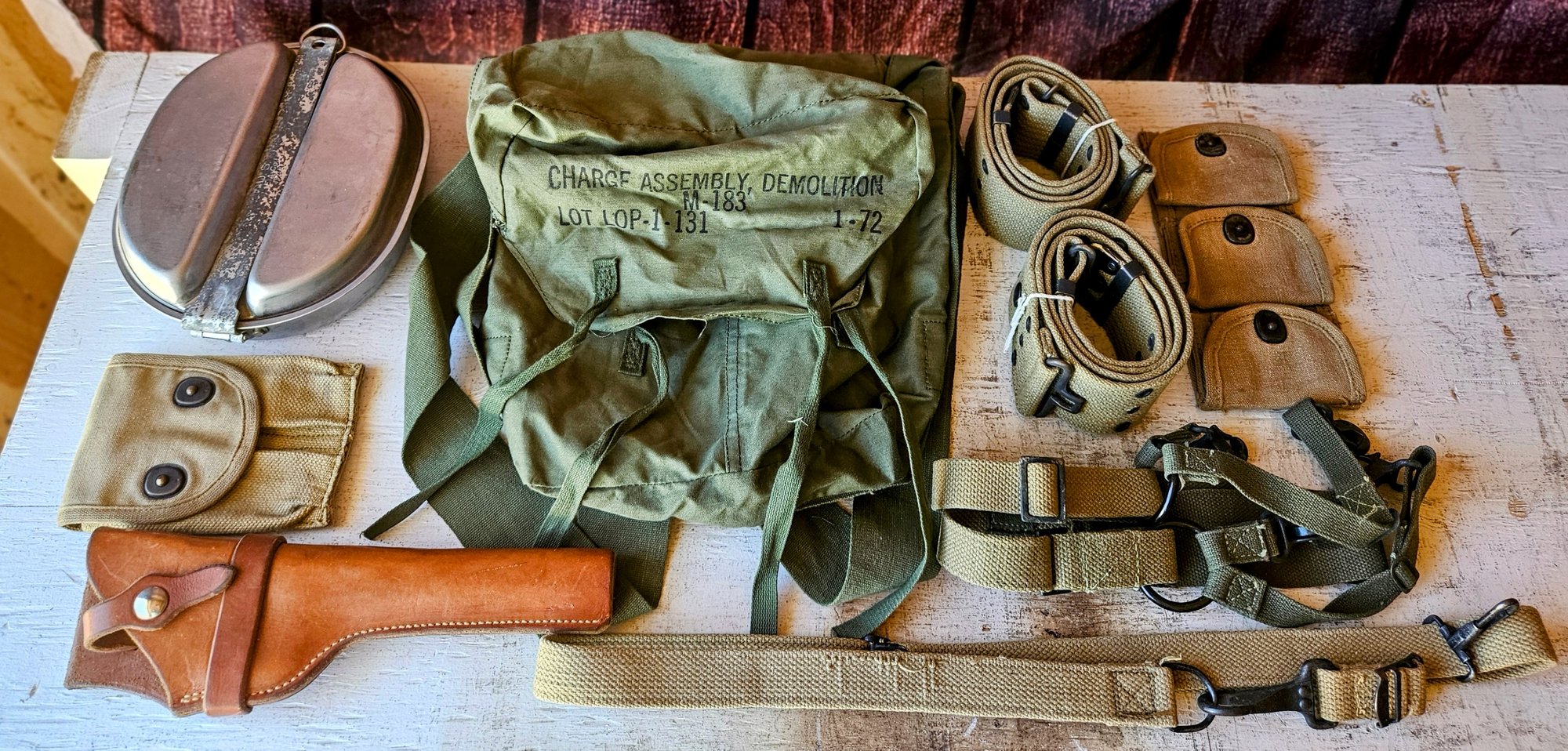 US Army Demolition Bag, WWII Combat Field Suspenders, Belts And ...