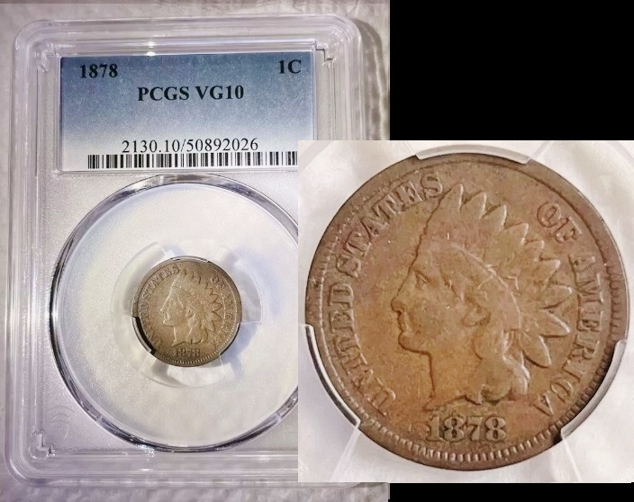 1878 Indian Cent PCGS VG10 Nice Coin! (xwa42) #8605 | Auctionninja.com