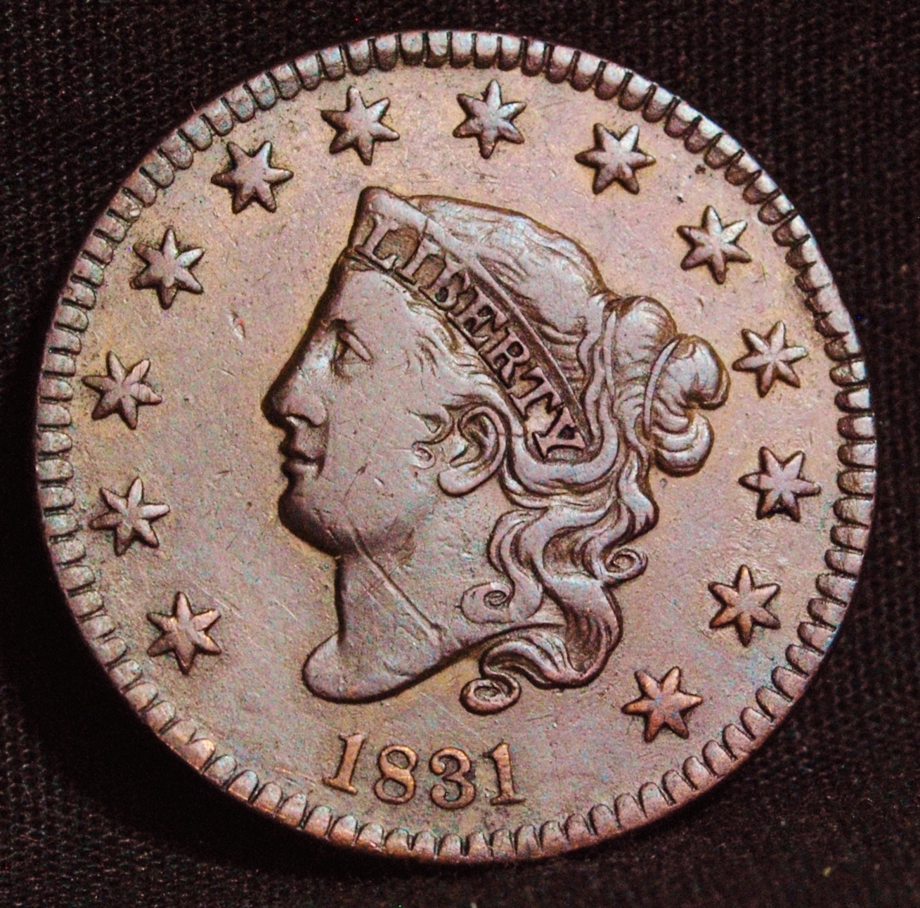 1831 Coronet Large Cent Full Liberty / Curls HARD TO FIND IN THIS ...