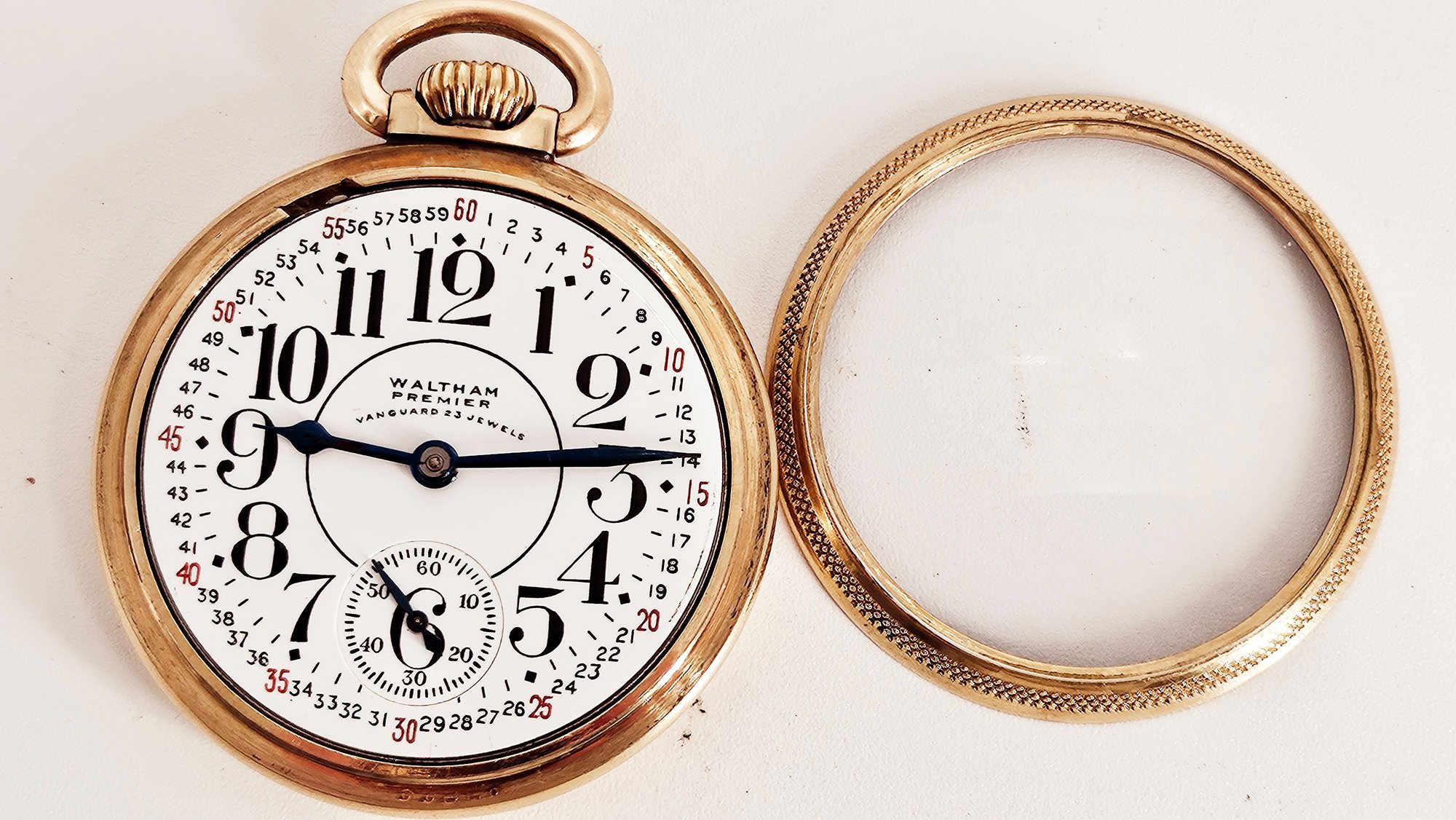 Waltham Premier Railroad Grade Pocket Watch 23 Jewels 10 Karat Gold ...