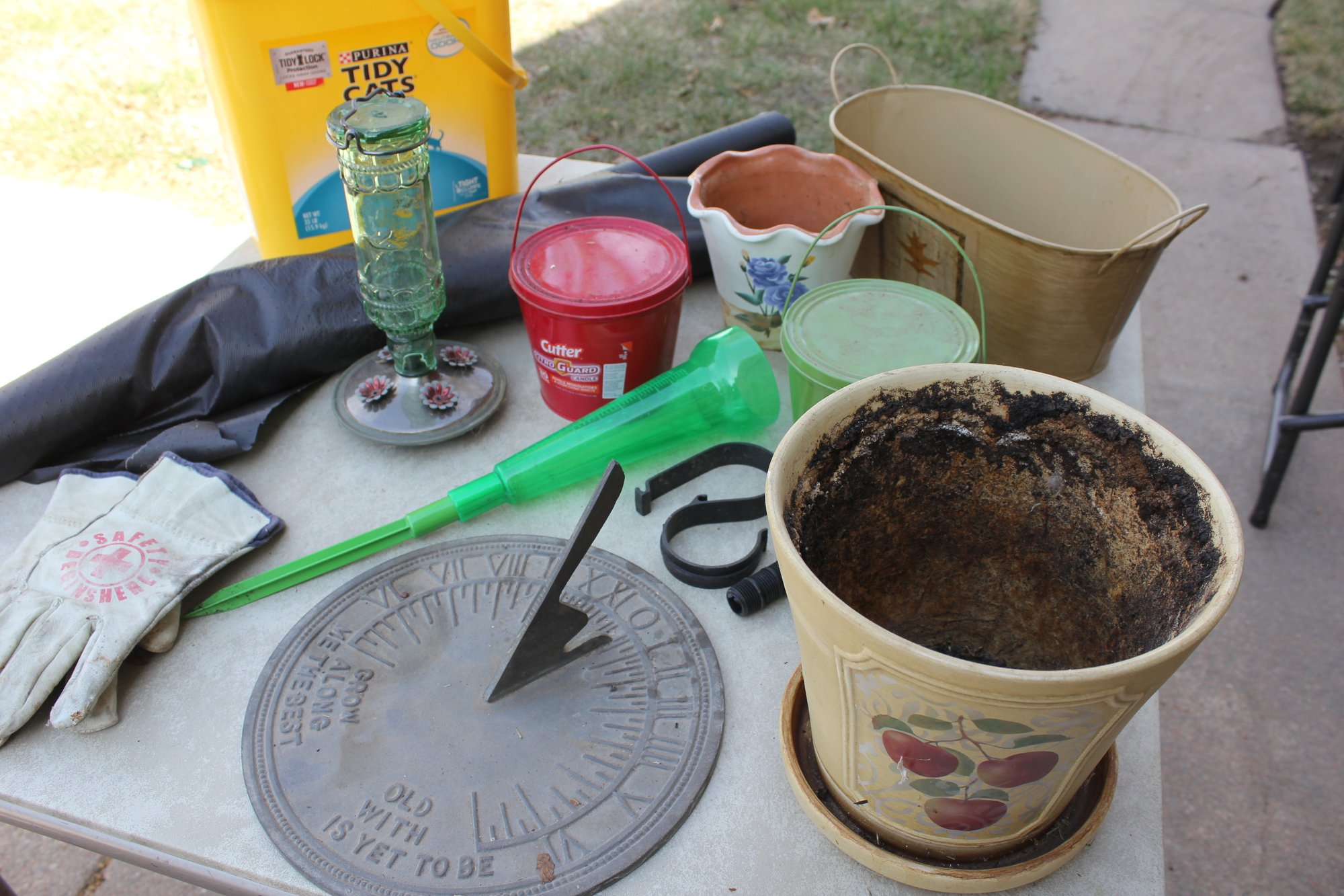 Heavy Metal Sundial Plus Planter, Hummingbird Feeder Etc #15496 ...