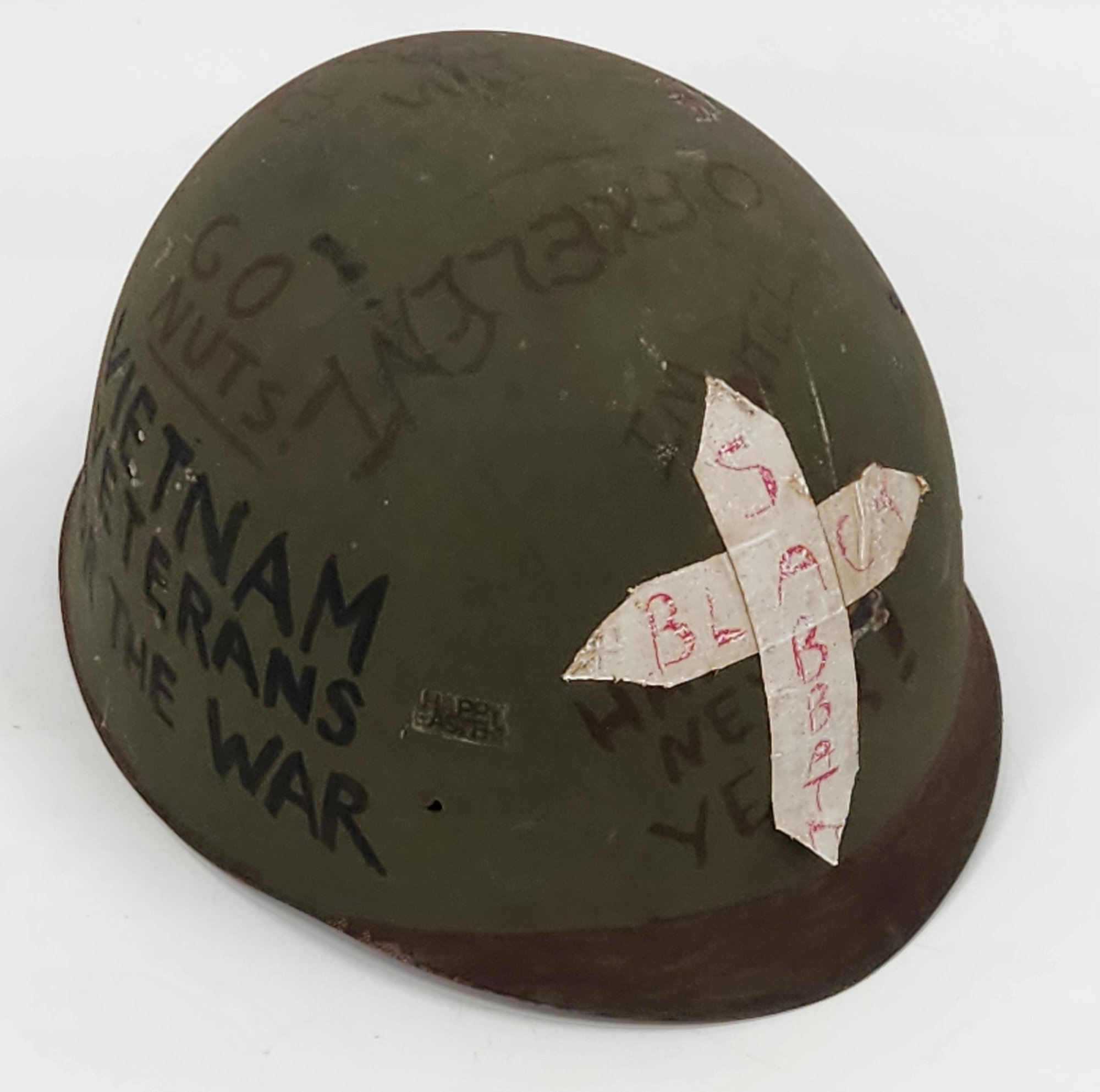 SUPER RARE - Pro Vietnam War Era Folk Art U.S. M1 Helmet With Veteran ...