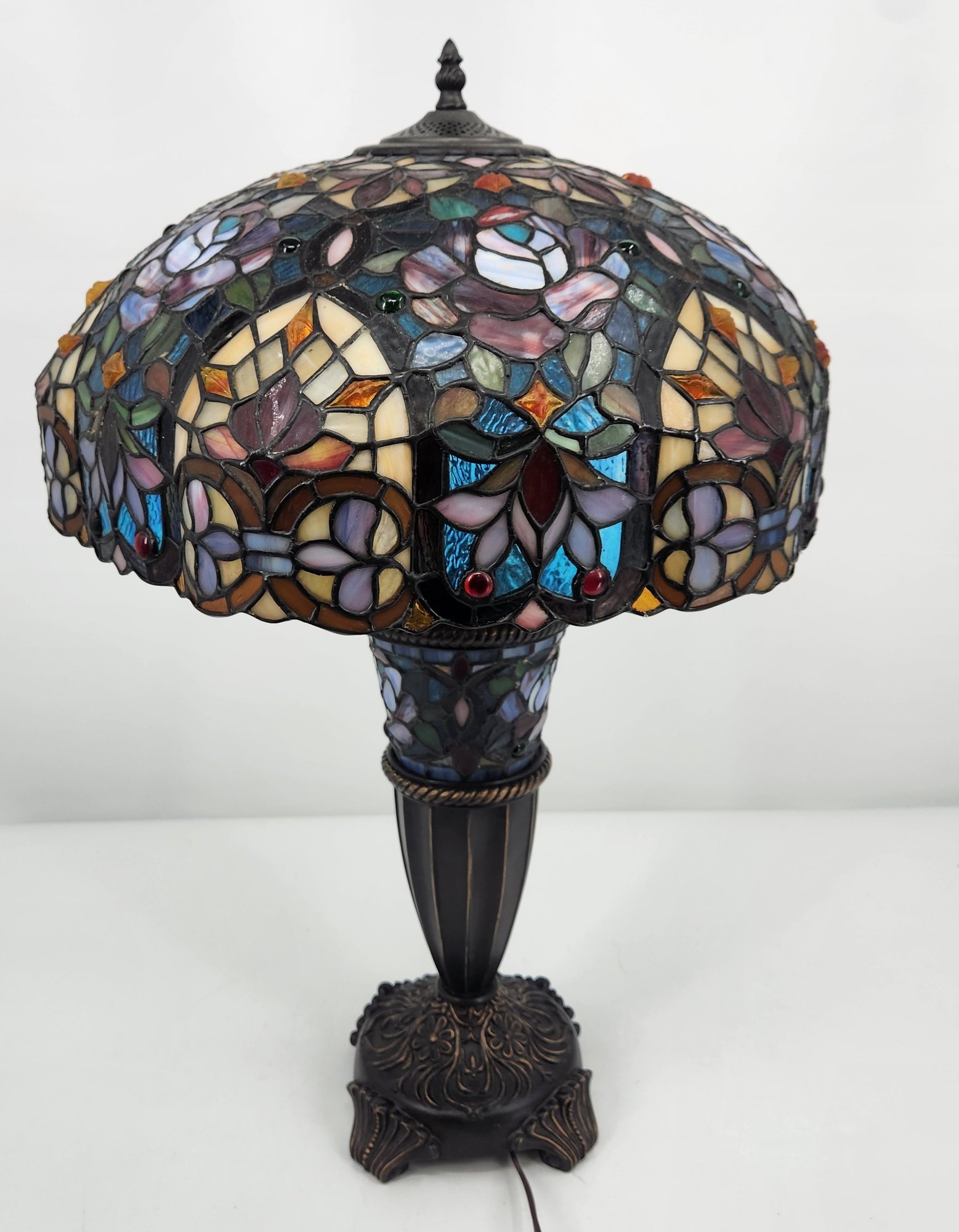 24" - Tiffany-Style Stained Glass Looking Table Lamp #3060 ...