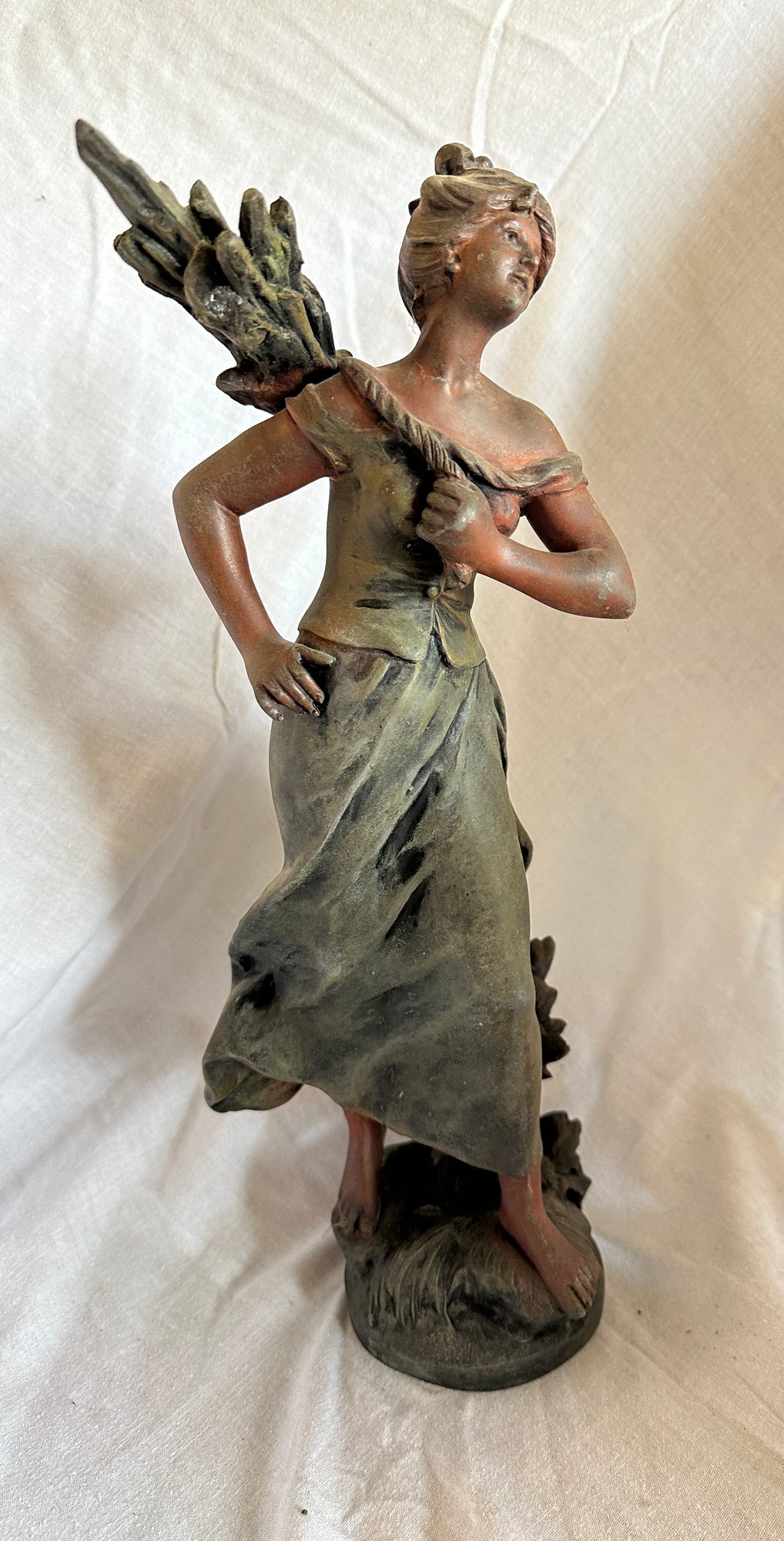 Art Nouveau White Metal Female Figural Signed Aug. Moreau #6051 ...