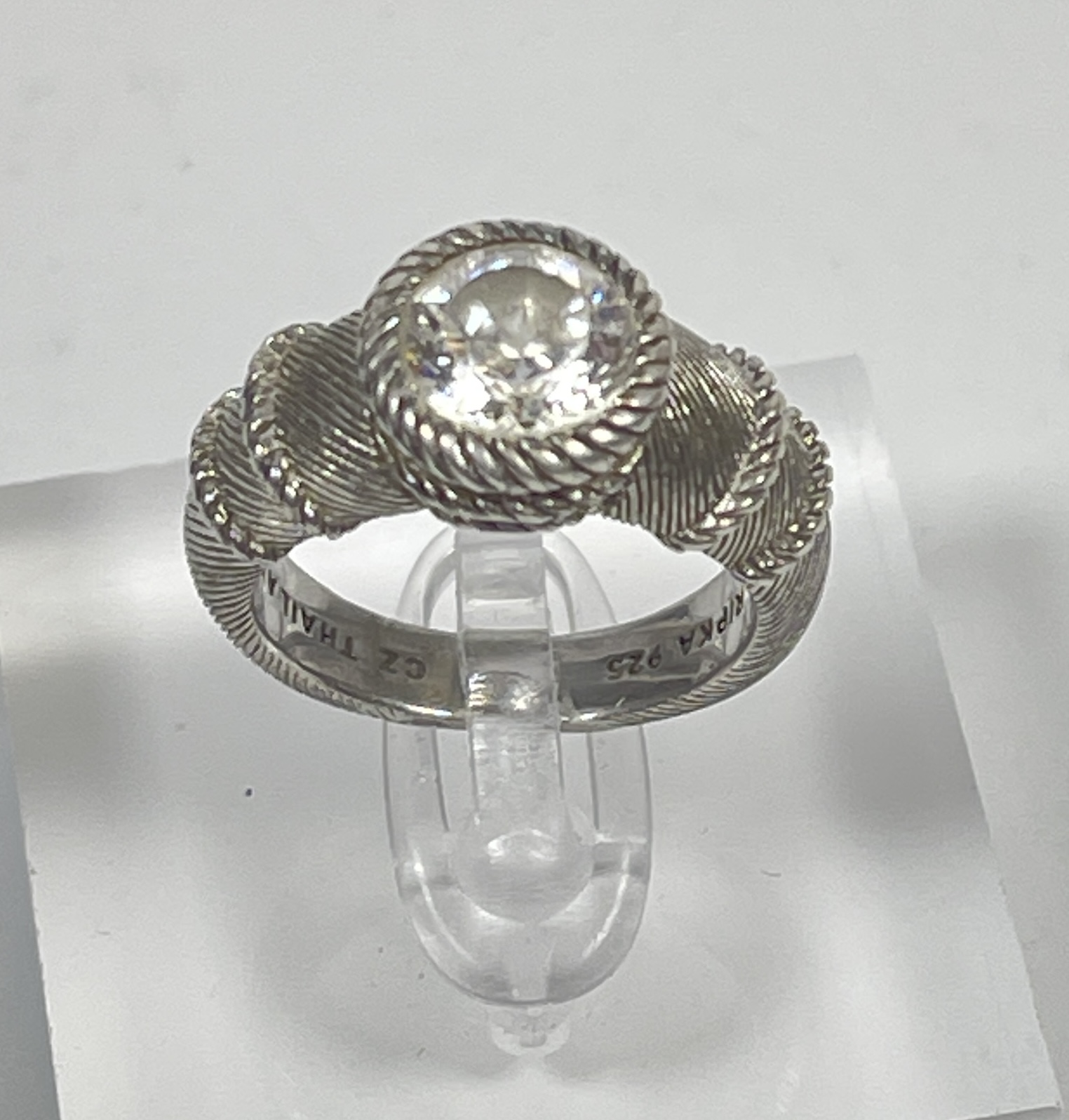 Authentic Retired Judith Ripka Sterling Silver & CZ Ring Size 7 #7867 ...
