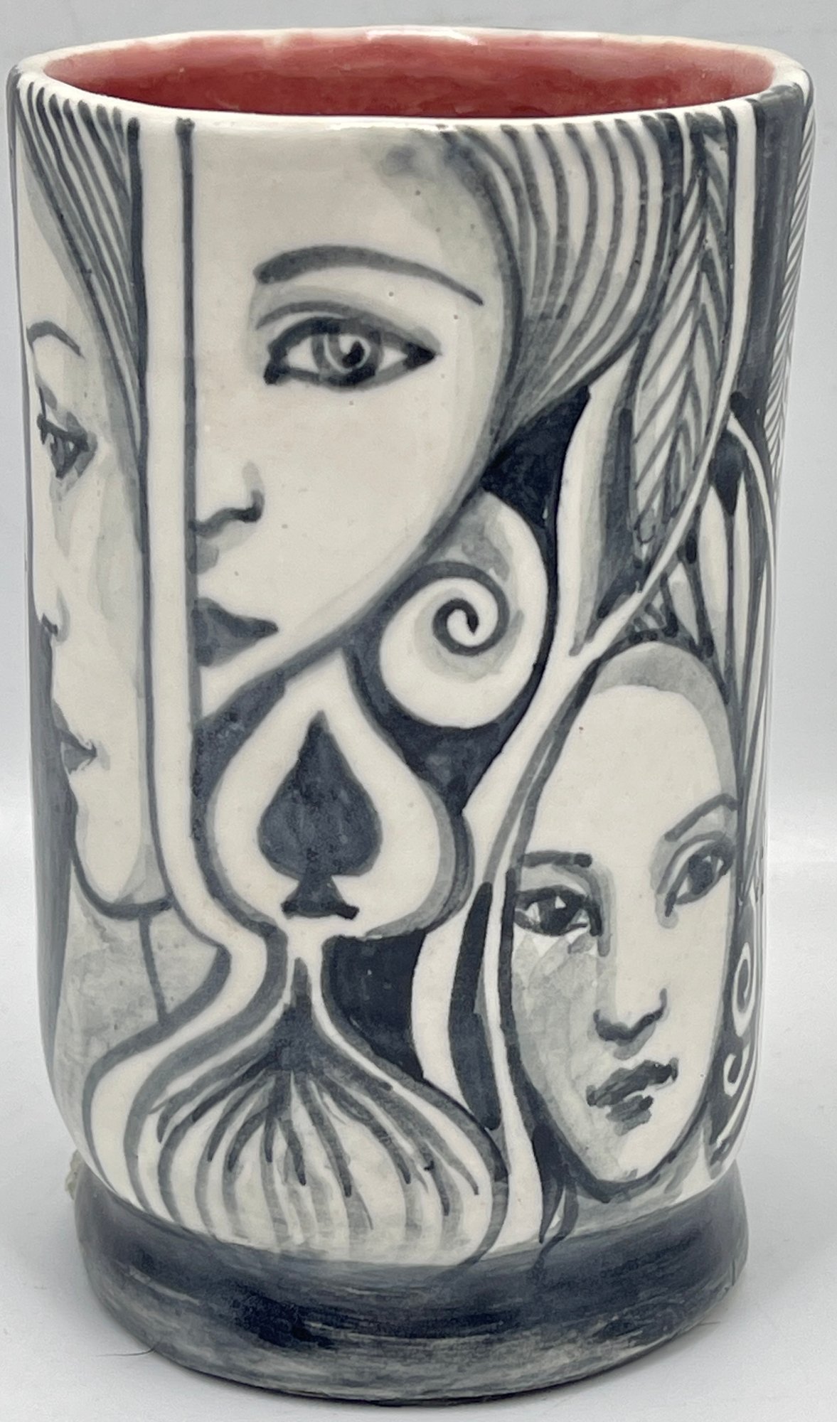 Pam Stern Art Pottery Black And White Figural Glazed Cup #7831 ...