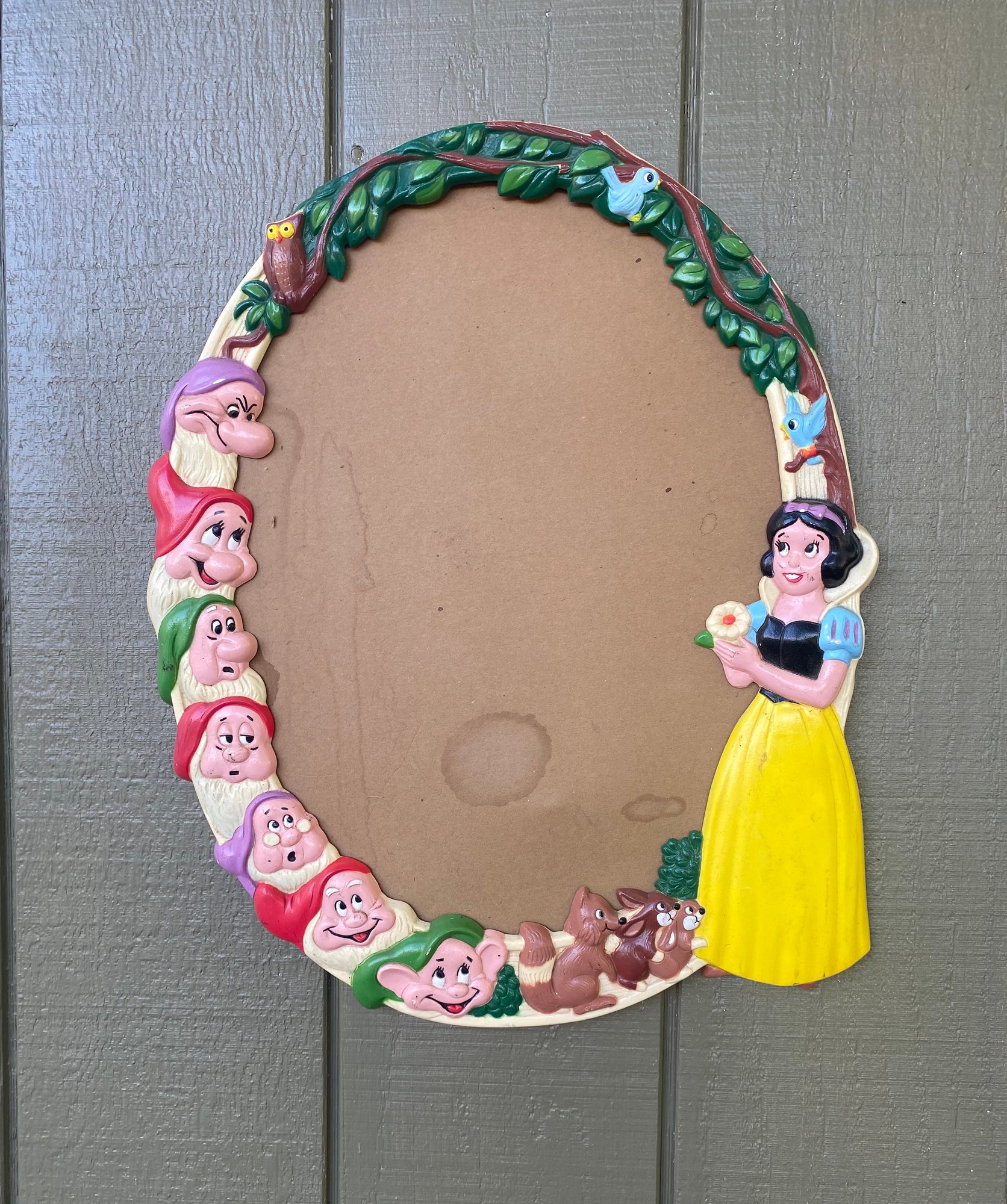 Amazing Vintage Snow White And The 7 Dwarfs Large Frame #16877 ...