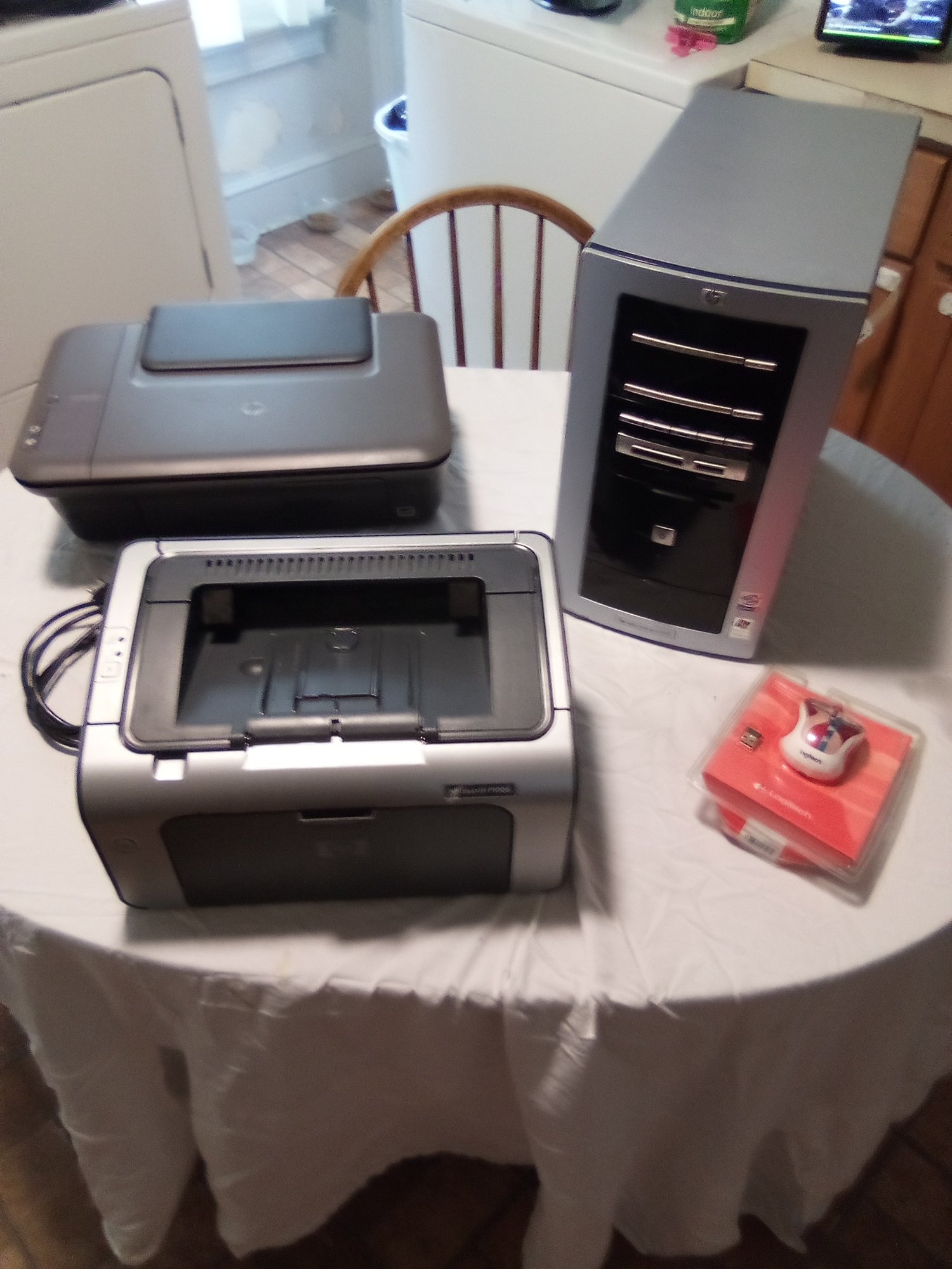 Lot Of Four Items 2 Printers Tower And Wireless Mouse #11175 ...