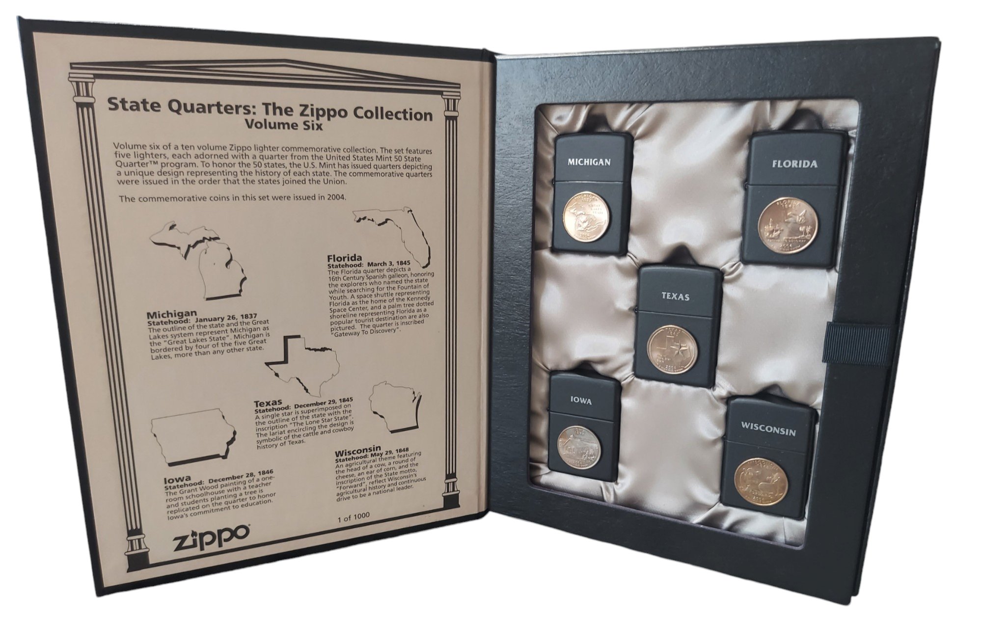 2004 Zippo Lighter State Quarters Volume 6 Zippo Collection 5 Zippo ...