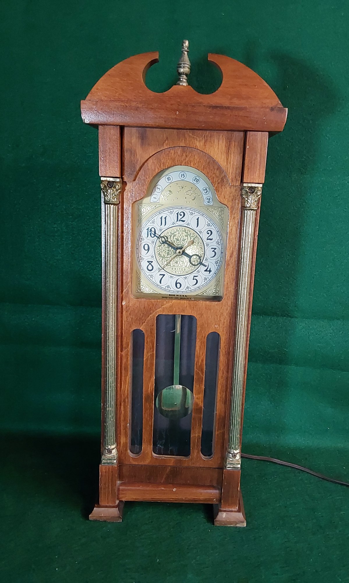 TABLE TOP ELECTRIC GRANDFATHER CLOCK FOR PARTS OR REPAIR #13791 ...