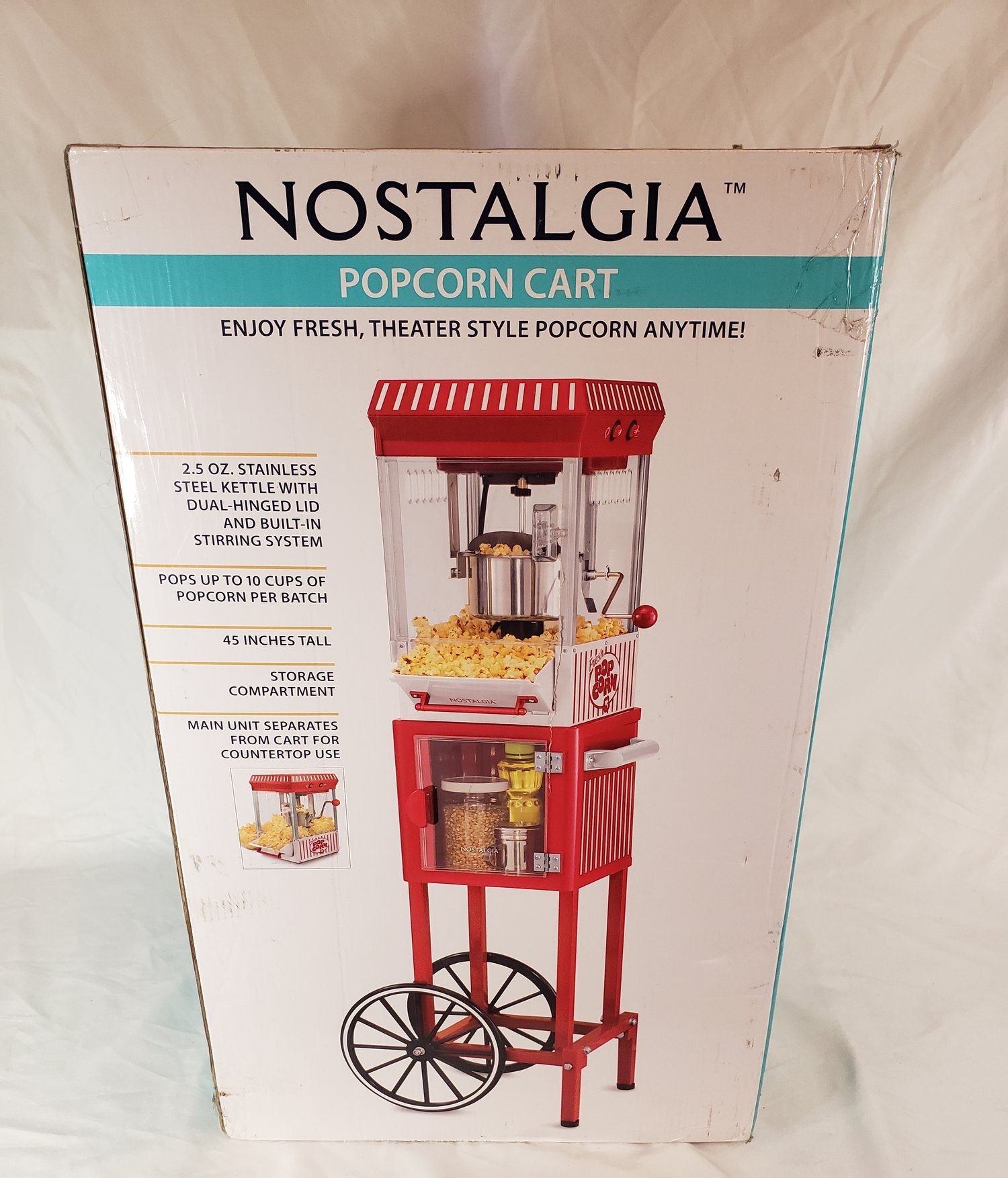 New - Nostalgia Popcorn Cart #12036 | Auctionninja.com