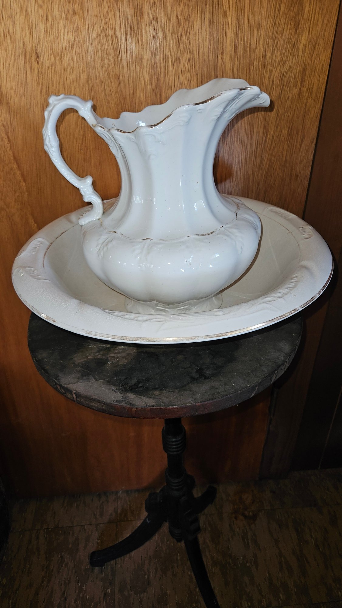 Vintage Sevres Porcelain Pitcher & Bowl With Gold Trim (faded) #22305 ...