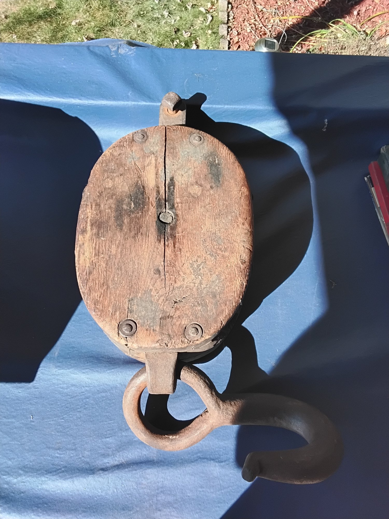 Large Antique Block And Tackle Pully #20996 | Auctionninja.com