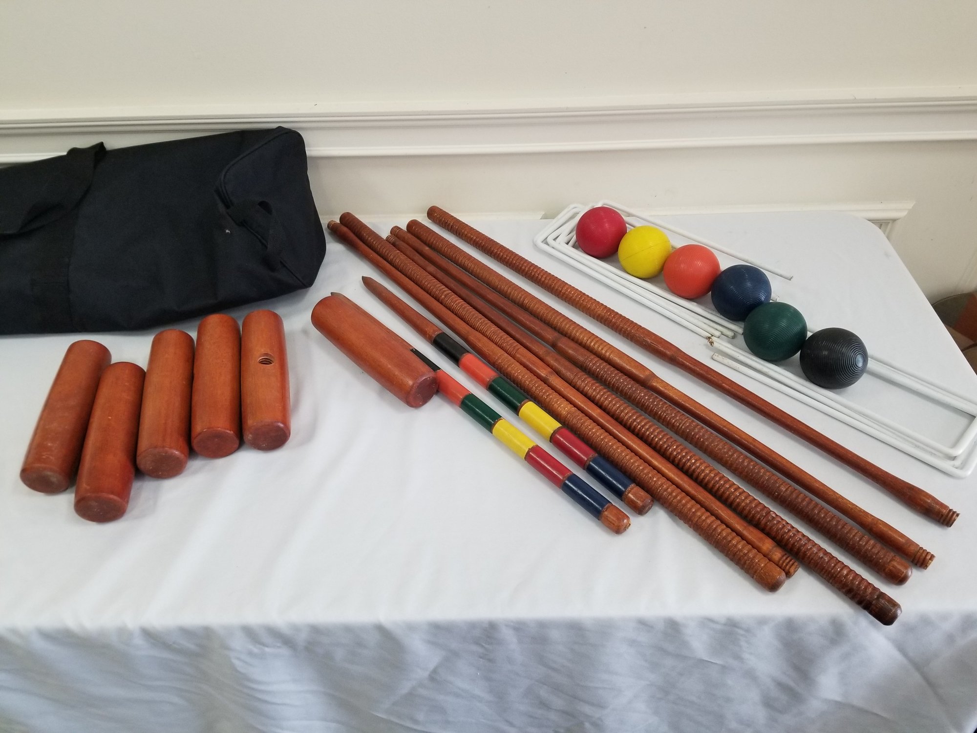 Vintage Franklin Professional Croquet Wooden Set Six Player Travel ...