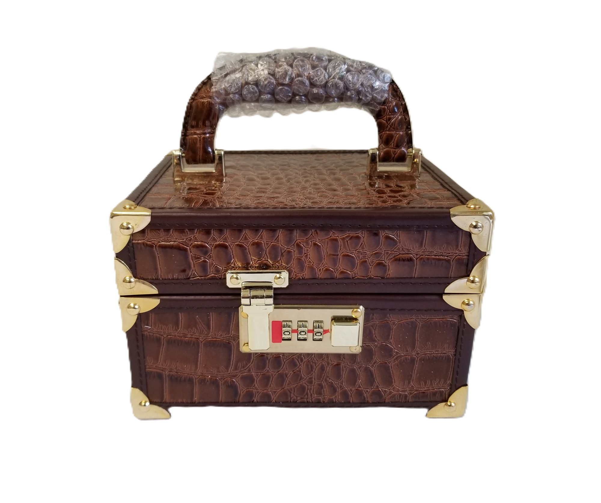 Vintage The Best Little Traveler By Alexandra De Markoff Brown Crocodile Makeup Holder With ...