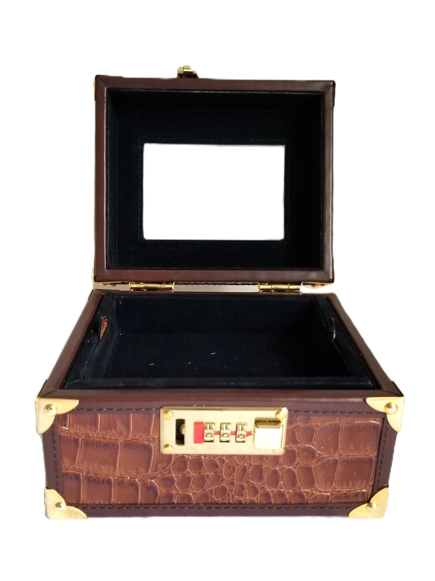 Vintage The Best Little Traveler By Alexandra De Markoff Brown Crocodile Makeup Holder With ...