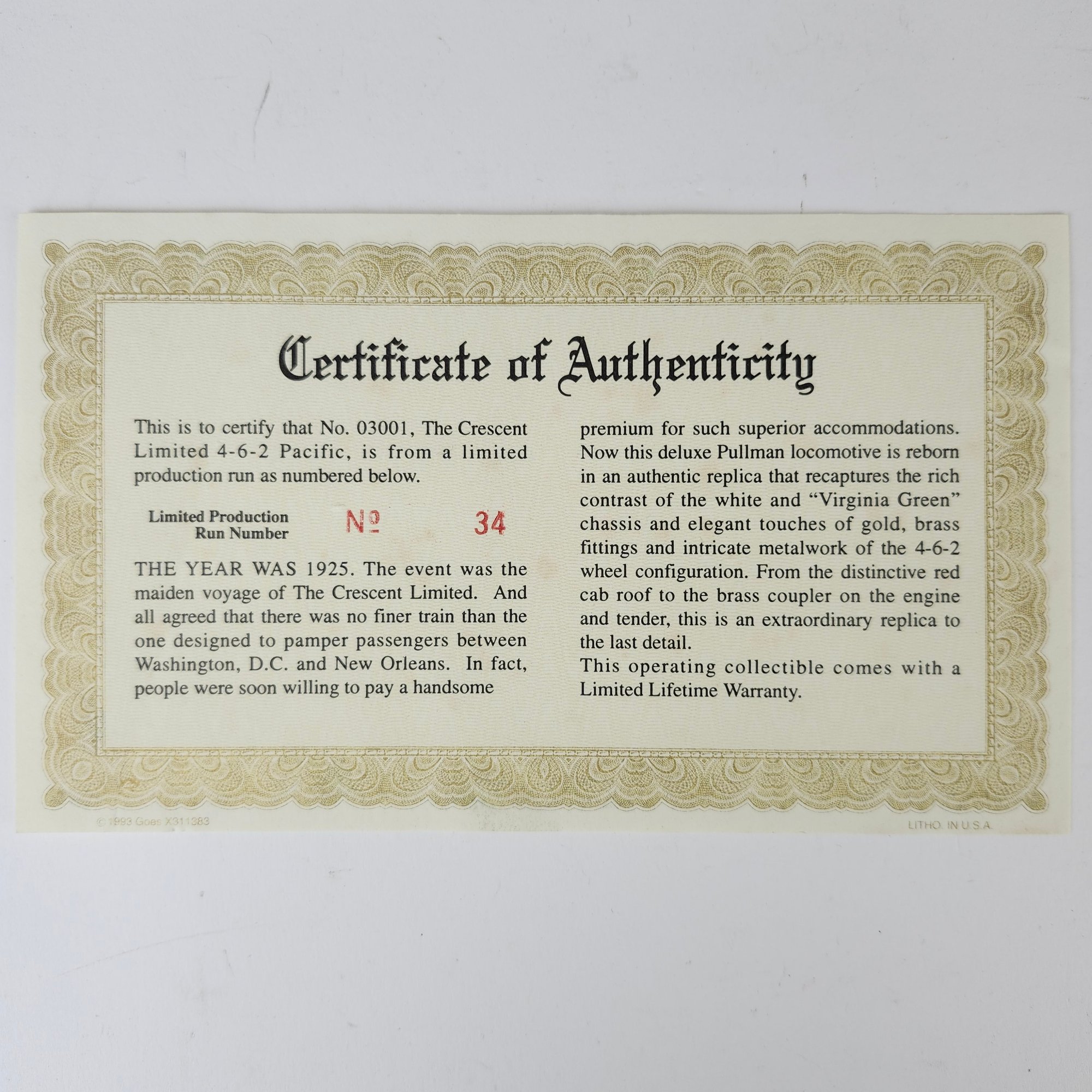 The Crescent Limited Mantua PRR Limited Edition #2202095 | Auctionninja.com