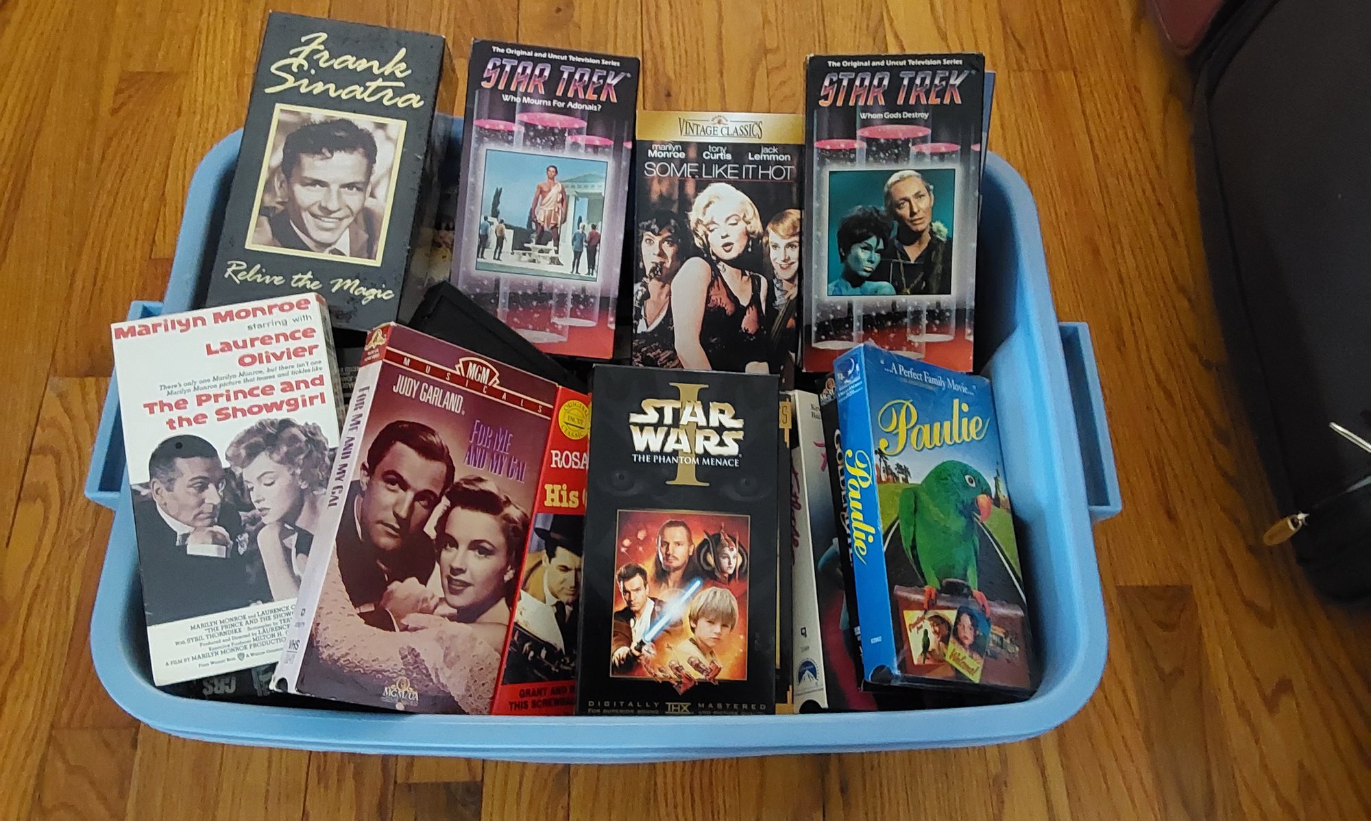 LARGE TUB OF VHS TAPES #2090040 | Auctionninja.com
