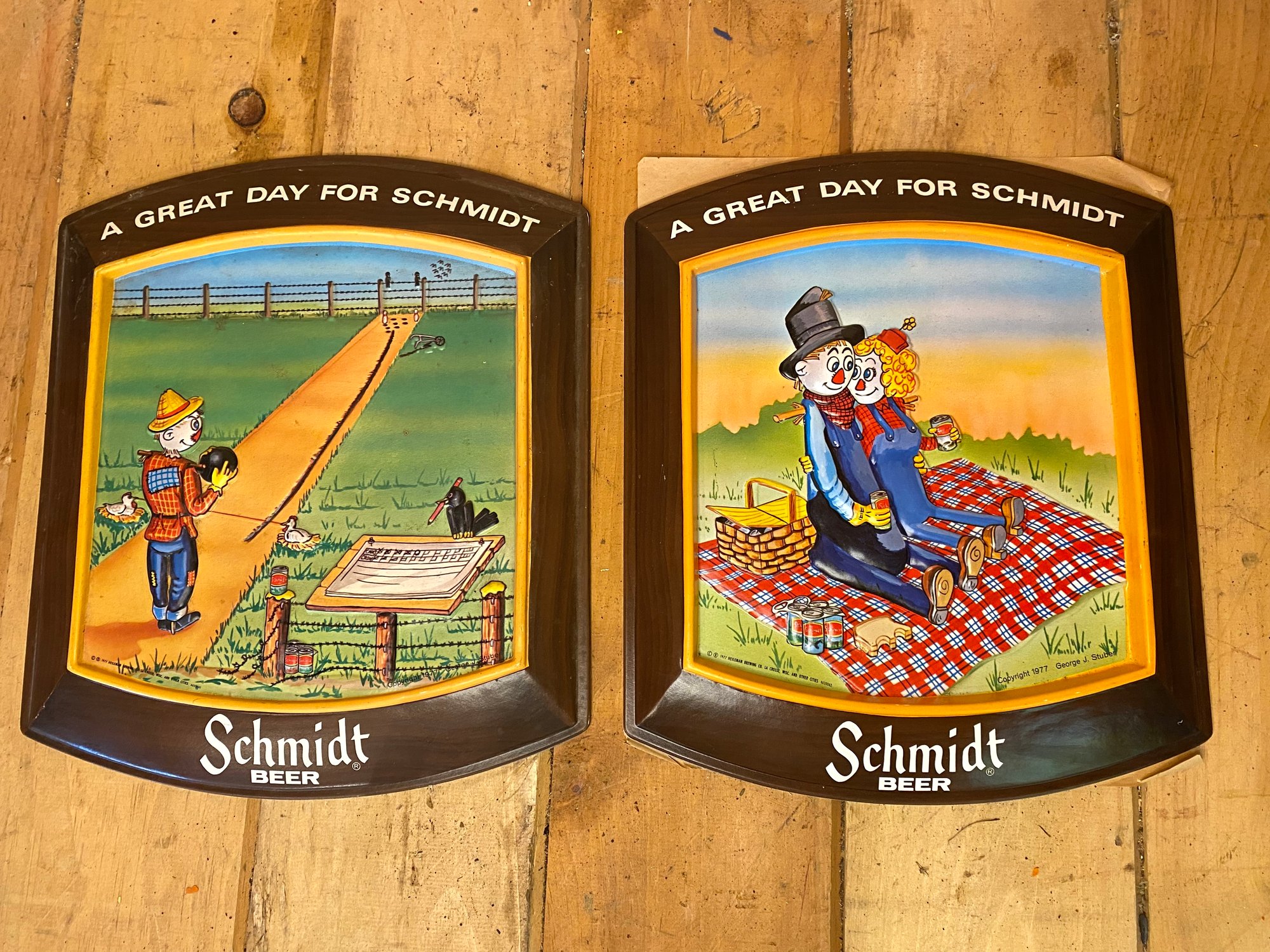 2 Vintage 1970s SCHMIDT BEER Embossed Signs- Great Condition #17274 ...