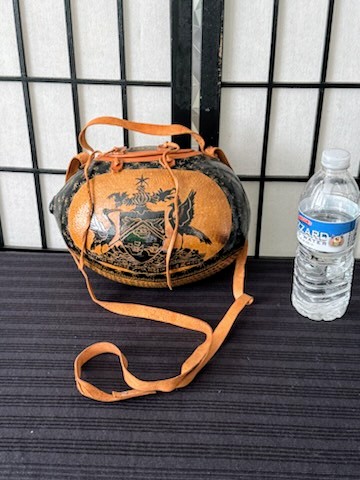 Incredible Vintage Leather Wrapped Calabash Bag/Purse Or Chinese ...