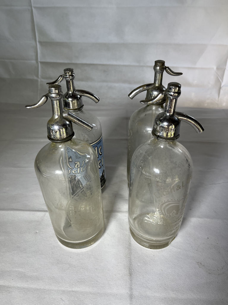 4- Vintage Seltzer Bottles #11523 | Auctionninja.com