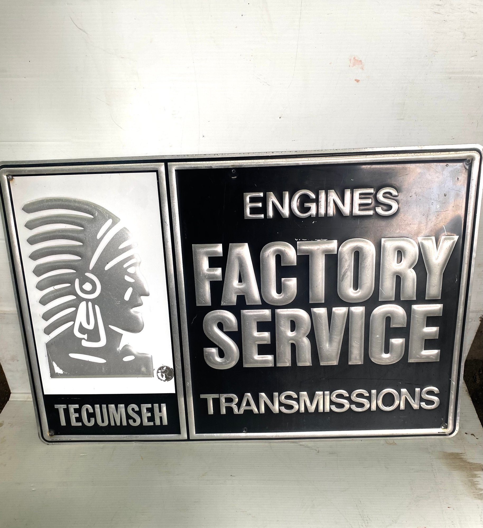 TECUMSEH Factory Service- Indian Head Sign 24x36 #6469 | Auctionninja.com