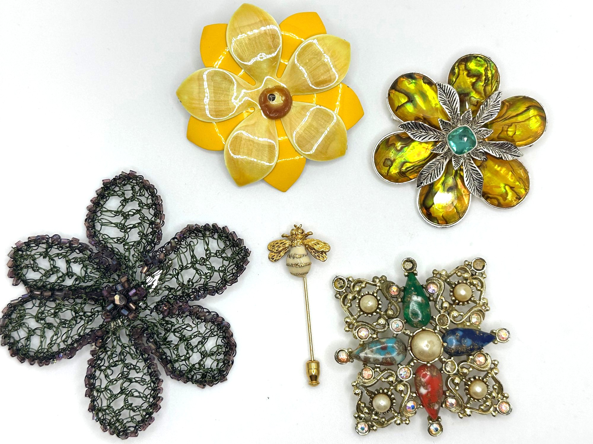 Vintage Monet Floral Pin Along With 3 Others #2024733 | Auctionninja.com