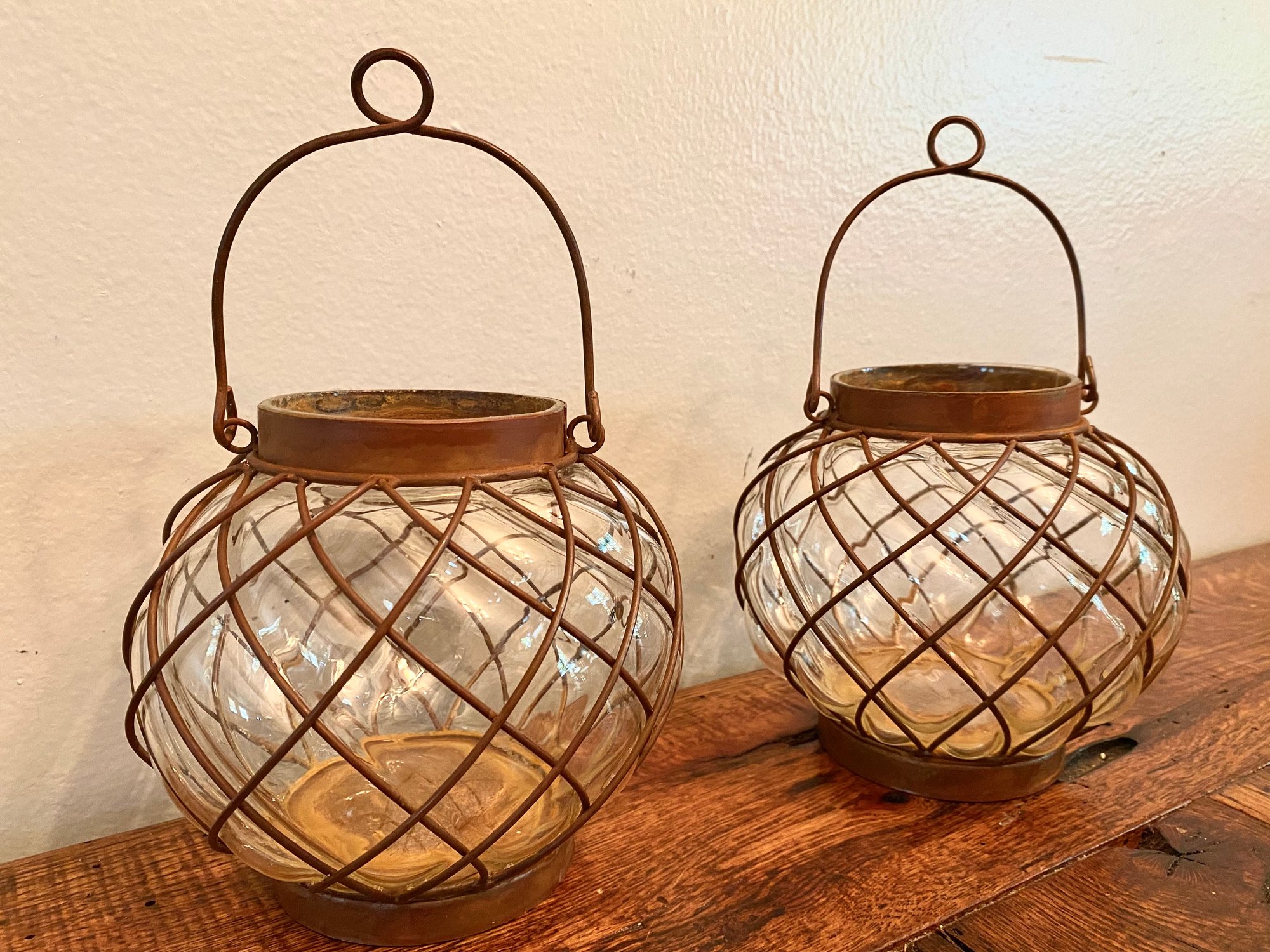 Small Cage Glass Style Lanterns #12813 | Auctionninja.com