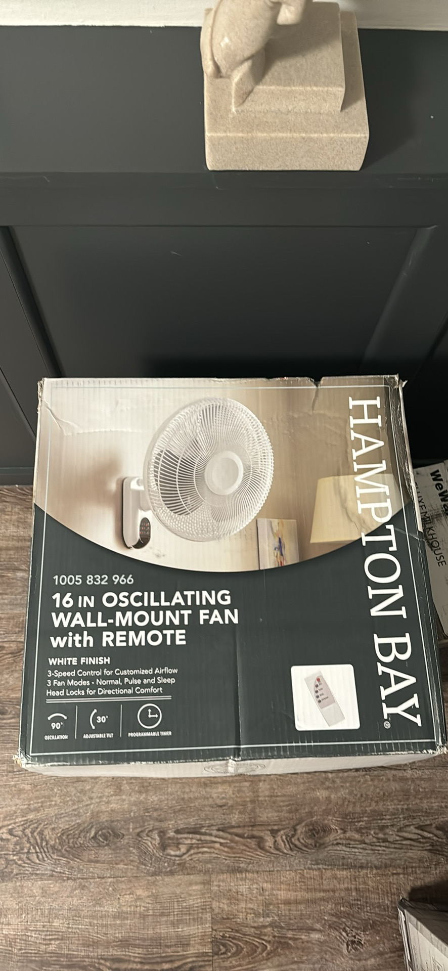 Hamilton Bay 16in. Oscillating Wall- Mount Fan With Remote #17343 ...