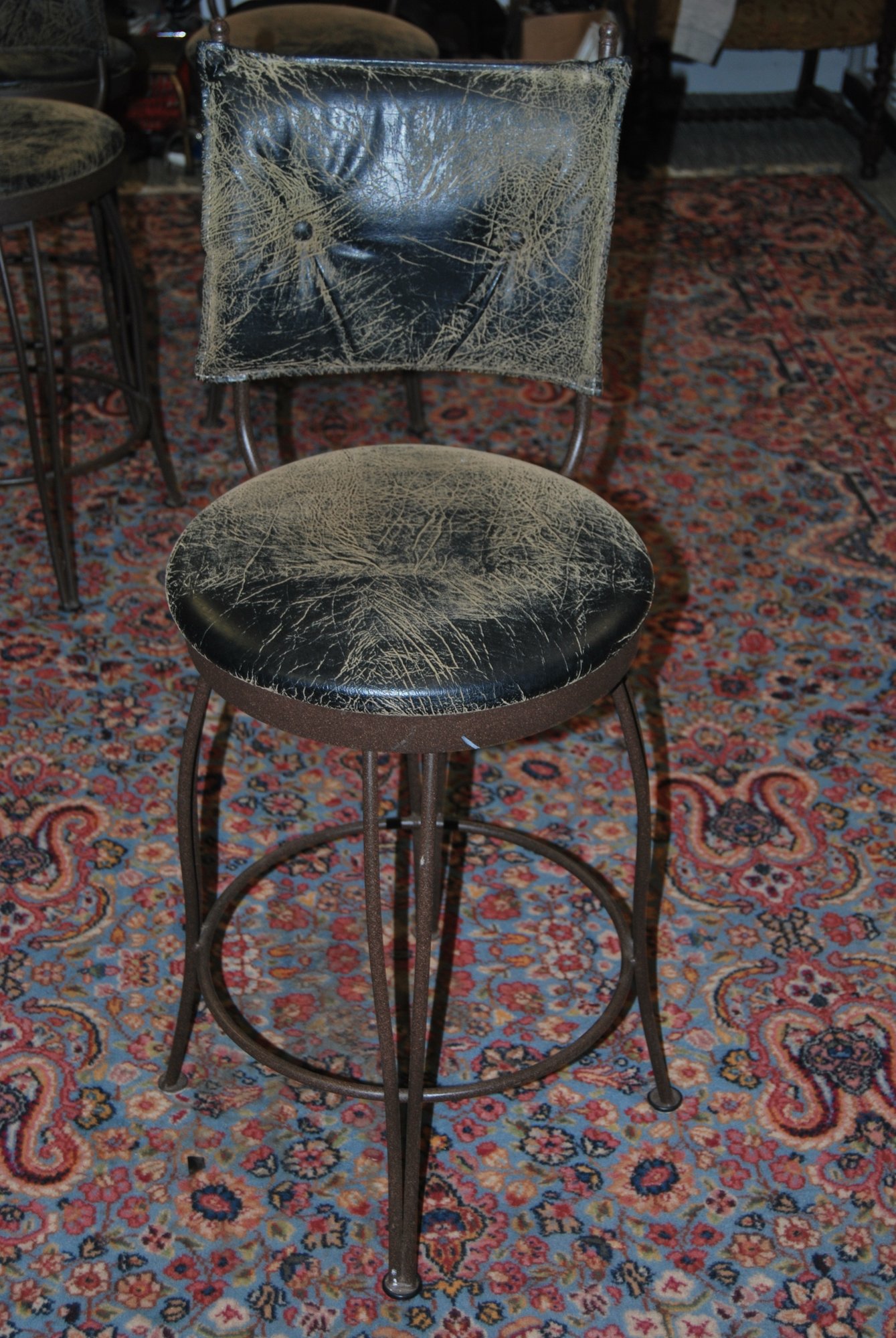 Four Metal Spinning Bar Stools #30542 | Auctionninja.com