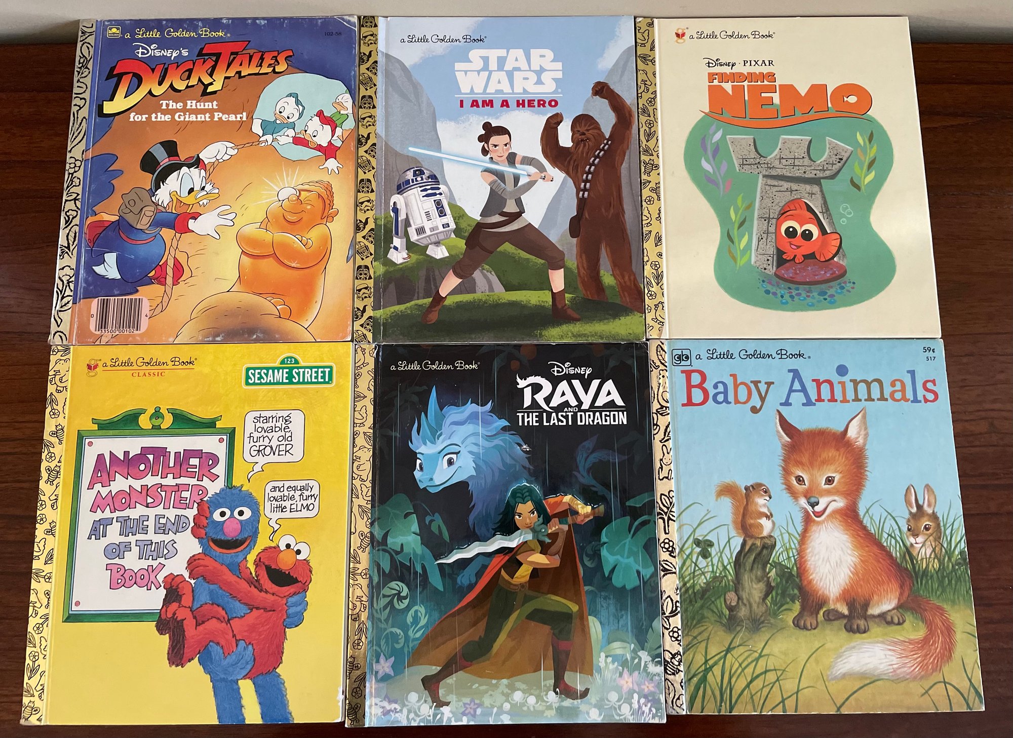 Six Piece Little Golden Books - 1956 To 2021, Star Wars,Raya And Dragon ...