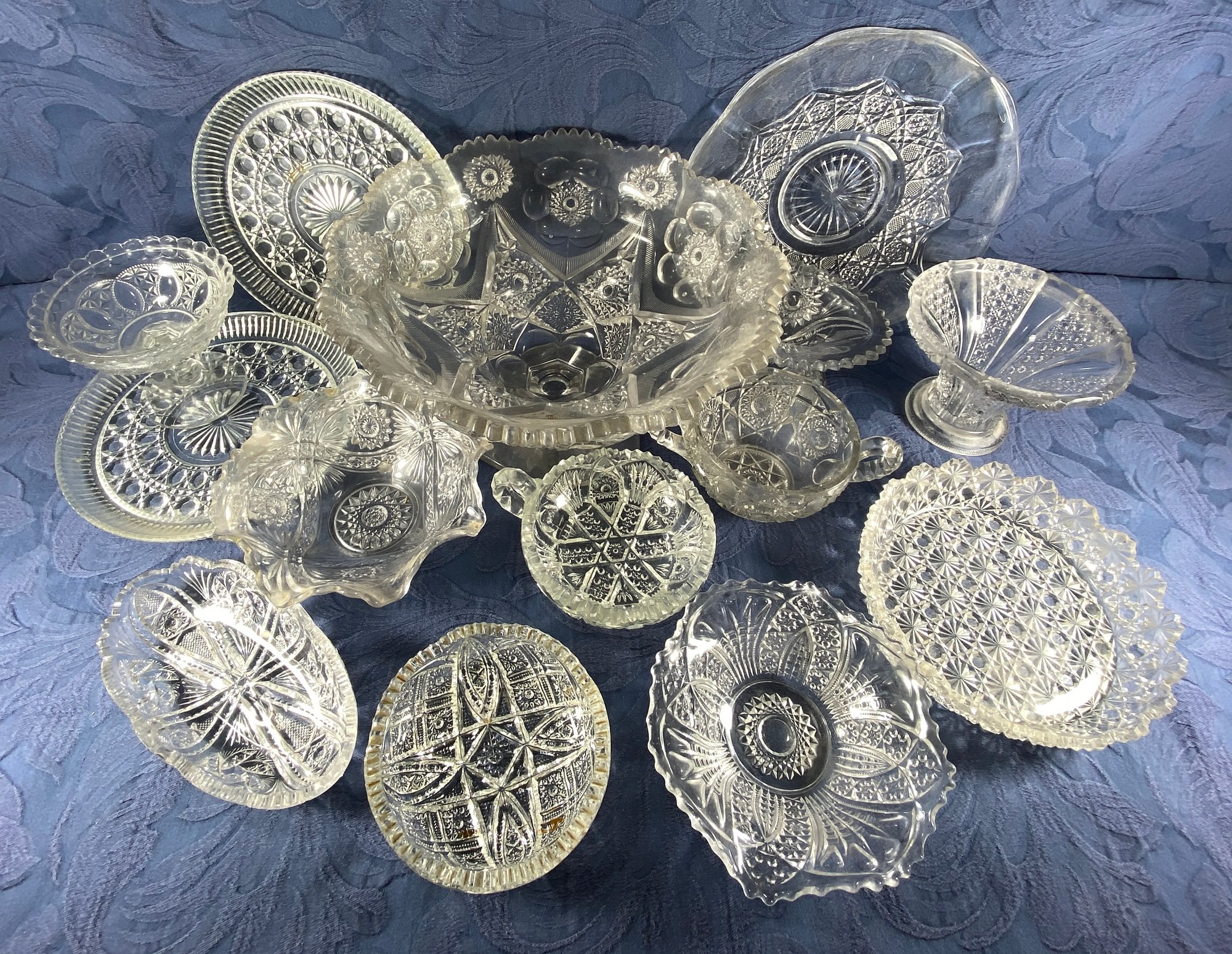 EAPG, Depression, Pressed, Cut Glass & More - Punch Bowl, Vase, Plates ...