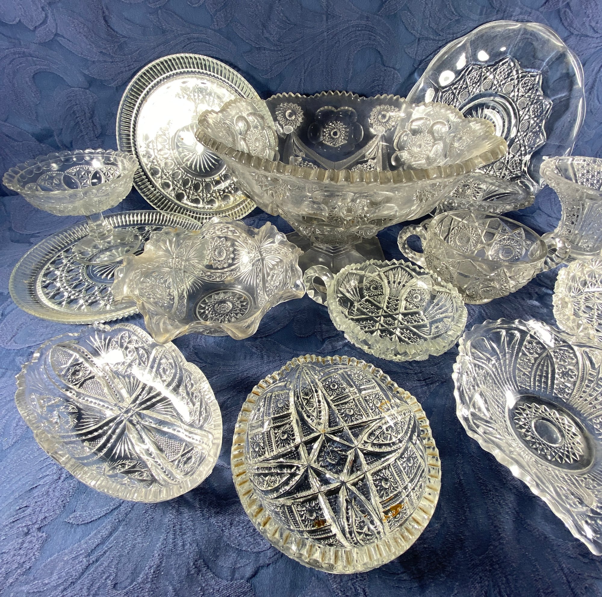 EAPG, Depression, Pressed, Cut Glass & More - Punch Bowl, Vase, Plates ...