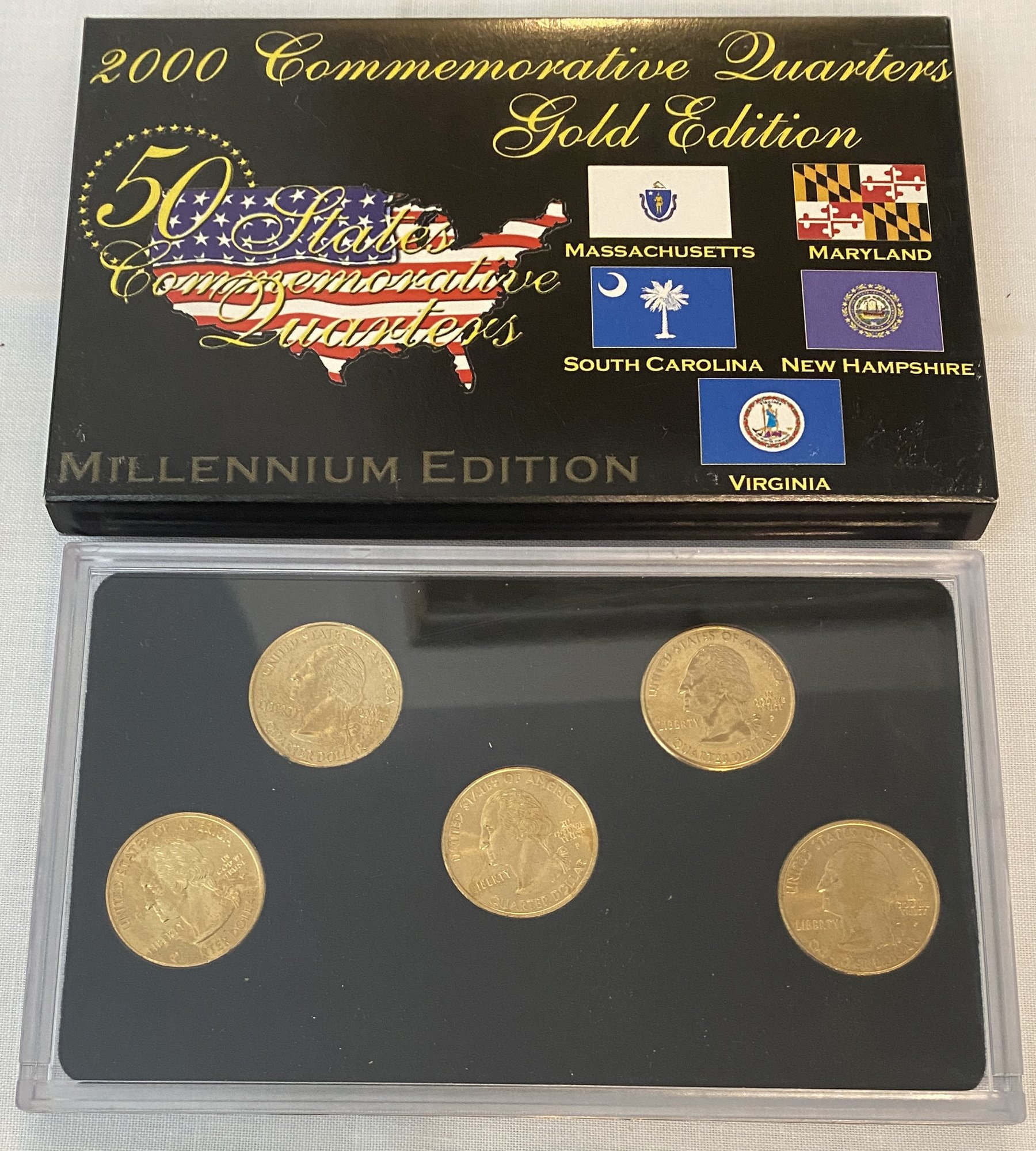 2000, 2001 & 2002 50 Sates Commemorative Quarters Gold Edition #4263 ...