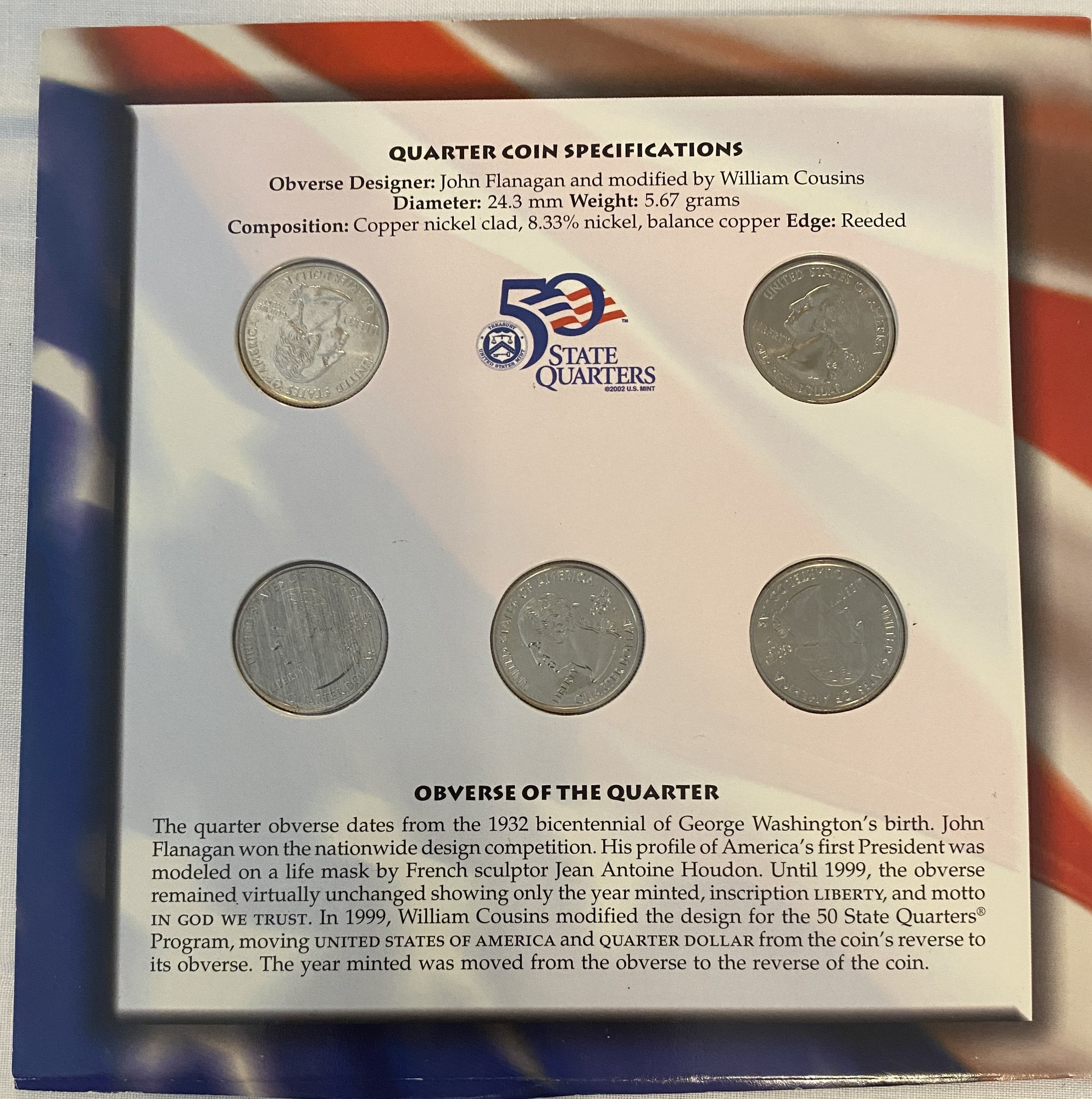 2002 D State Quarters 5 Coin Set From The U.S. Mint #4547 ...
