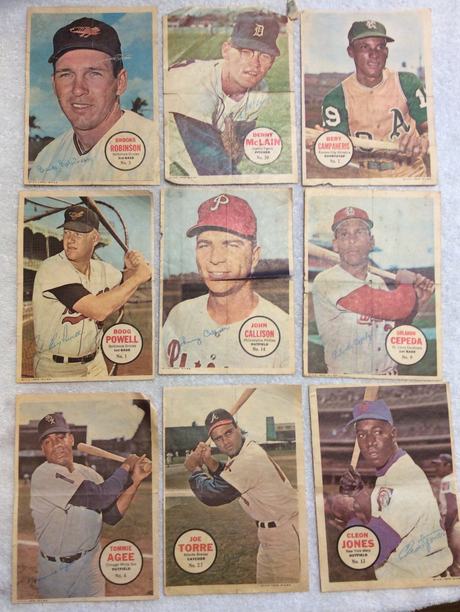 (9) 1967 Topps Baseball Posters #30381 | Auctionninja.com